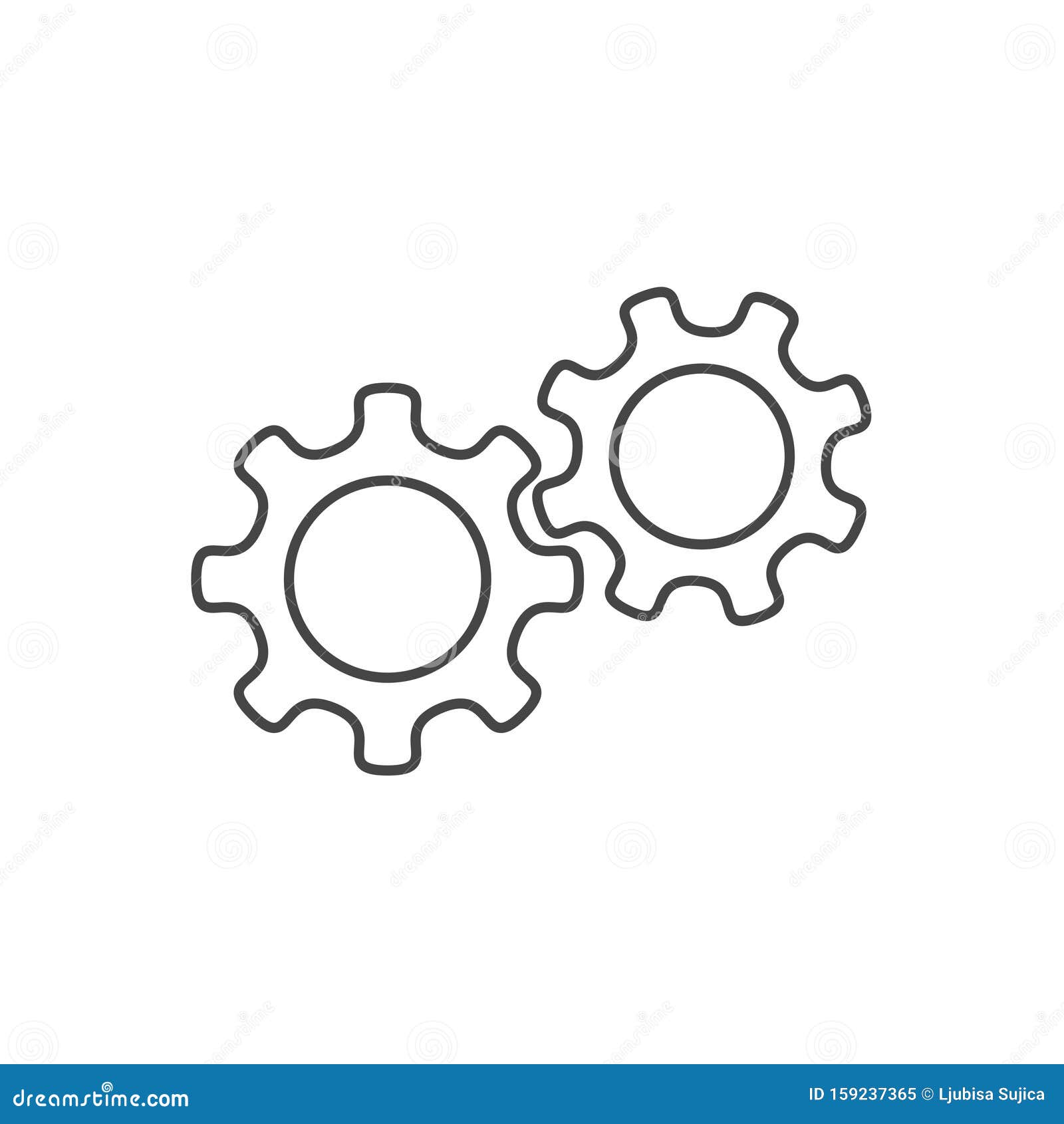 Outline gear icon stock vector. Illustration of element - 159237365