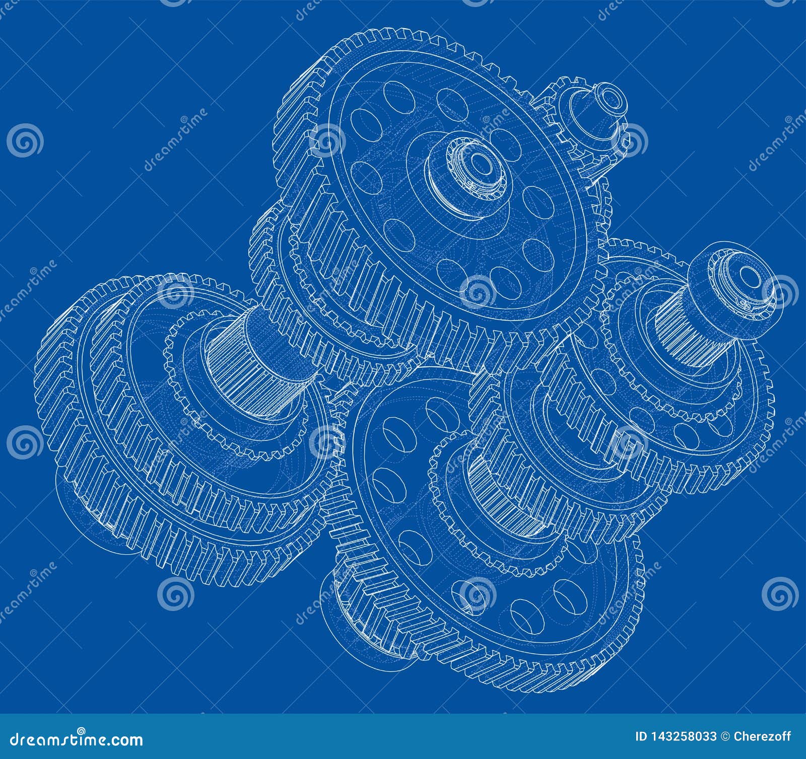 Outline Gearbox Concept. Vector Stock Vector - Illustration of power ...