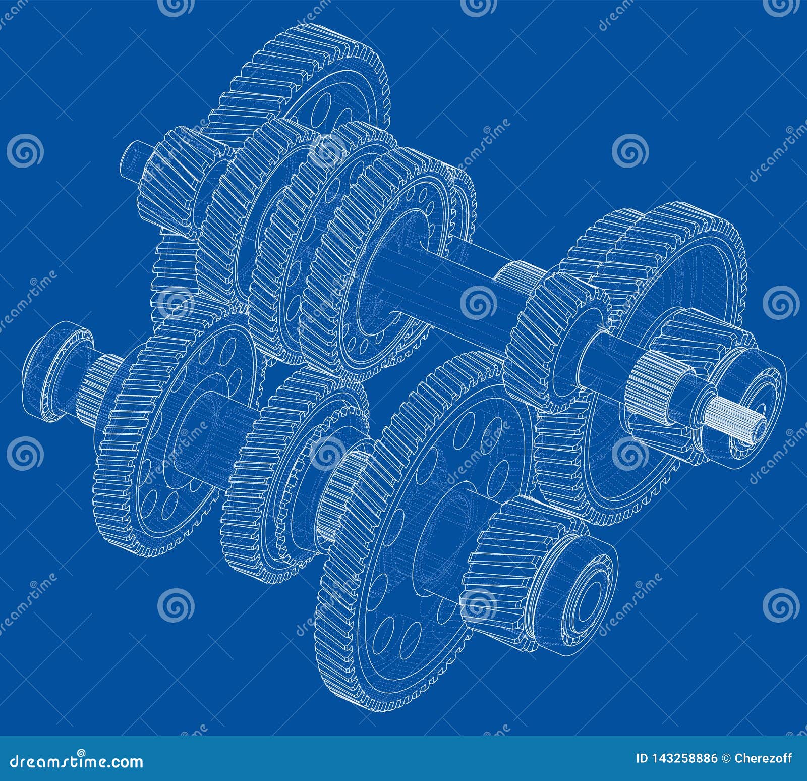 Outline Gearbox Concept. Vector Stock Vector - Illustration of element ...