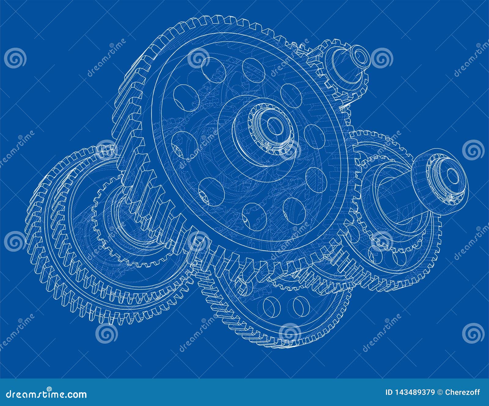 Outline Gearbox Concept. Vector Stock Vector - Illustration of abstract ...