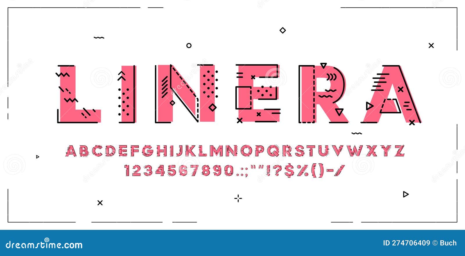 Outline Geometric Font, Type or Typeface Alphabet Stock Vector ...