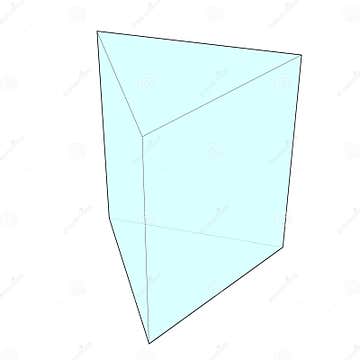 Outline of a Geometric Triangular Prism Shape with Blue Infill Stock ...