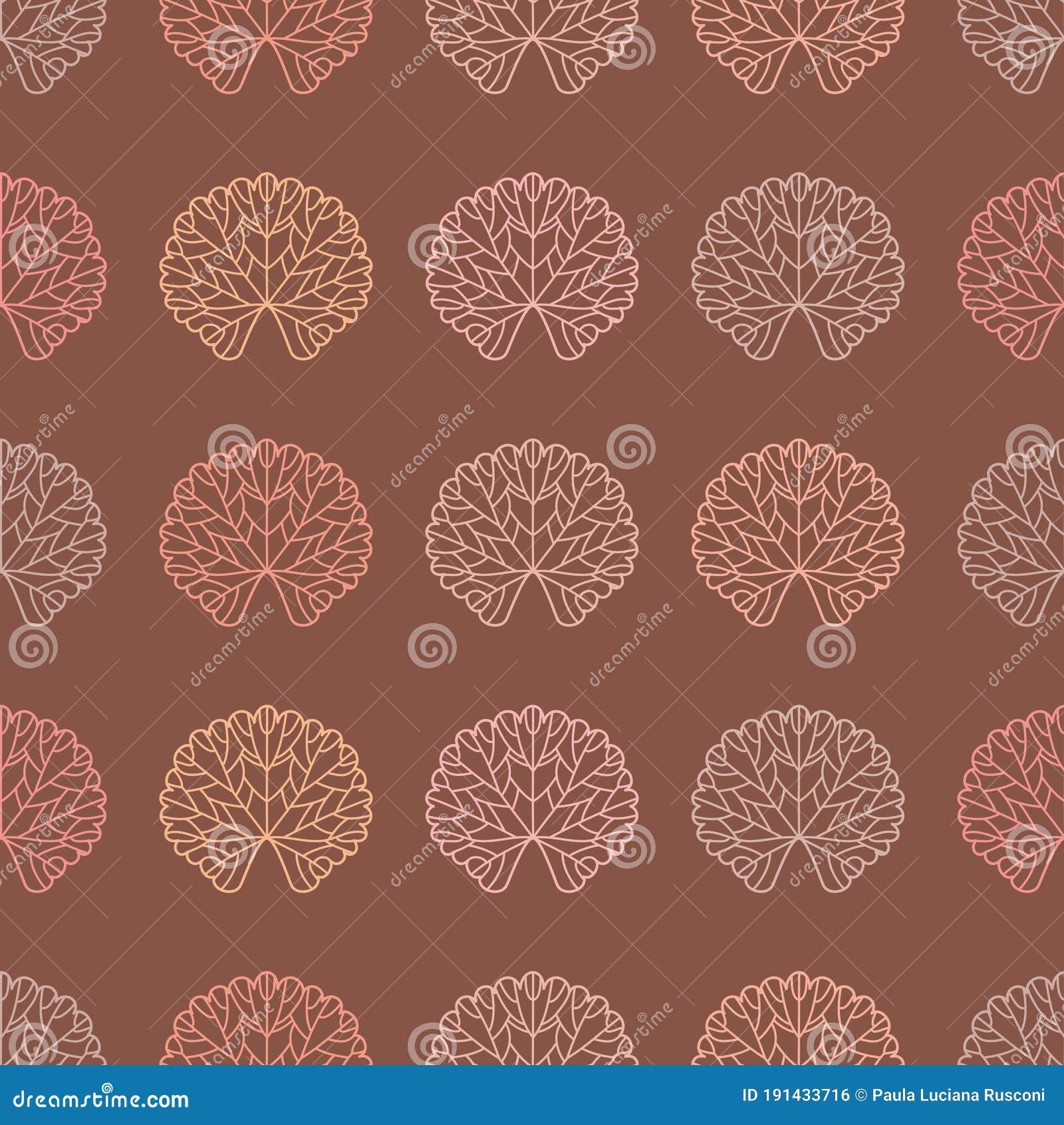 Outline Geranium Leaf Vector Background Pattern Stock Vector ...