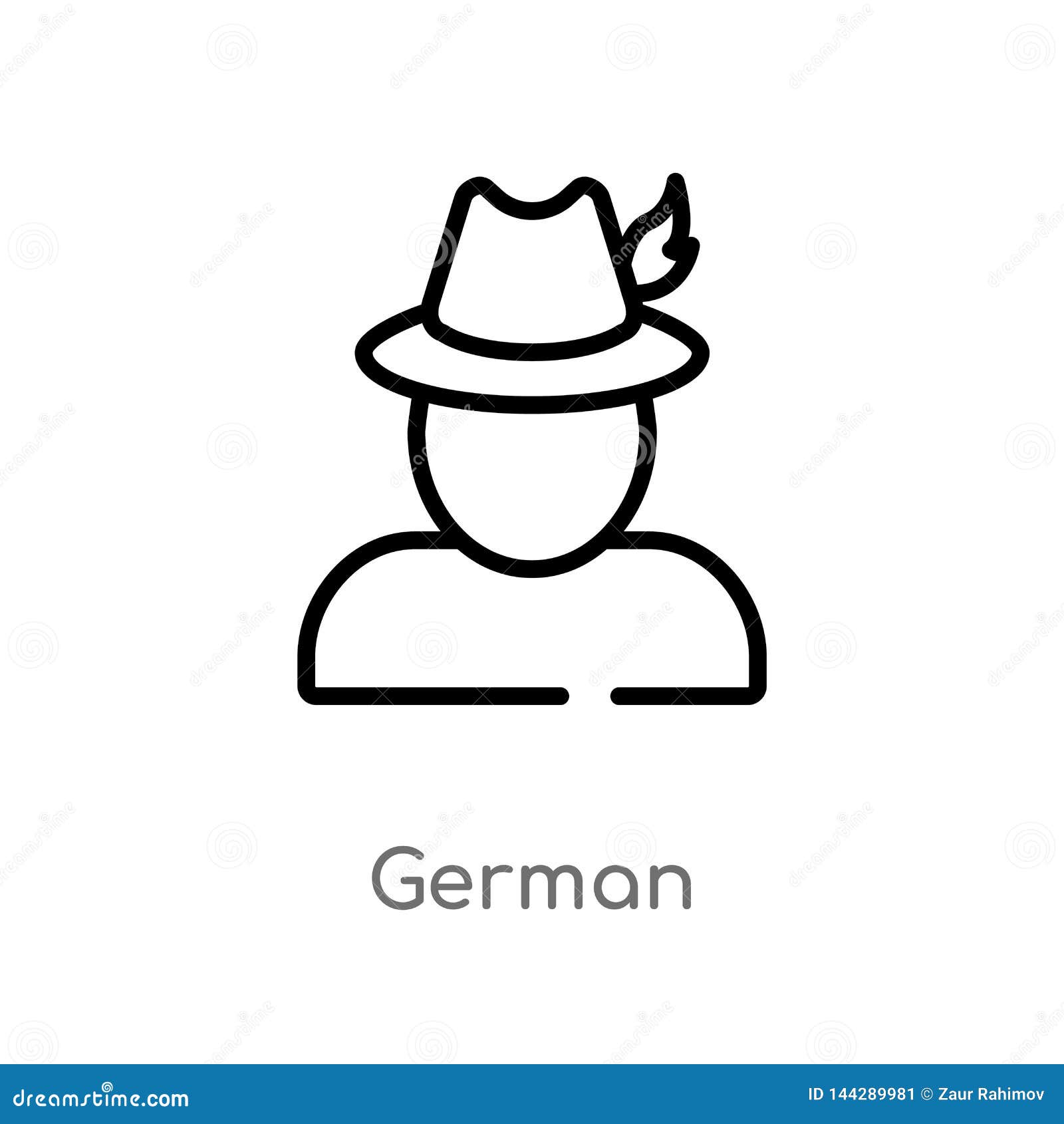 Outline German Vector Icon. Isolated Black Simple Line Element ...