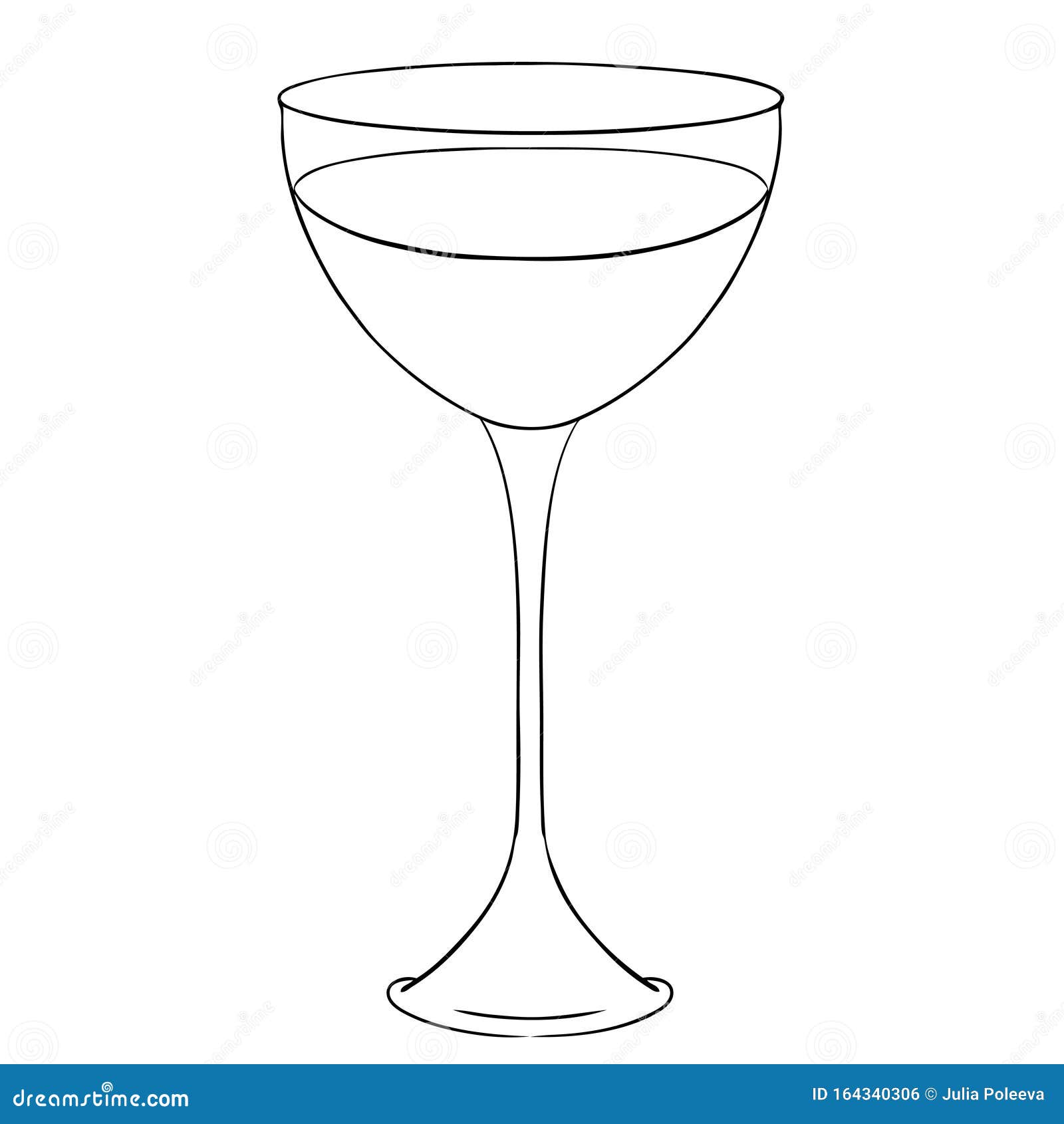 Outline Glass. Hand Drawn Vector Illustration Isolated on White ...