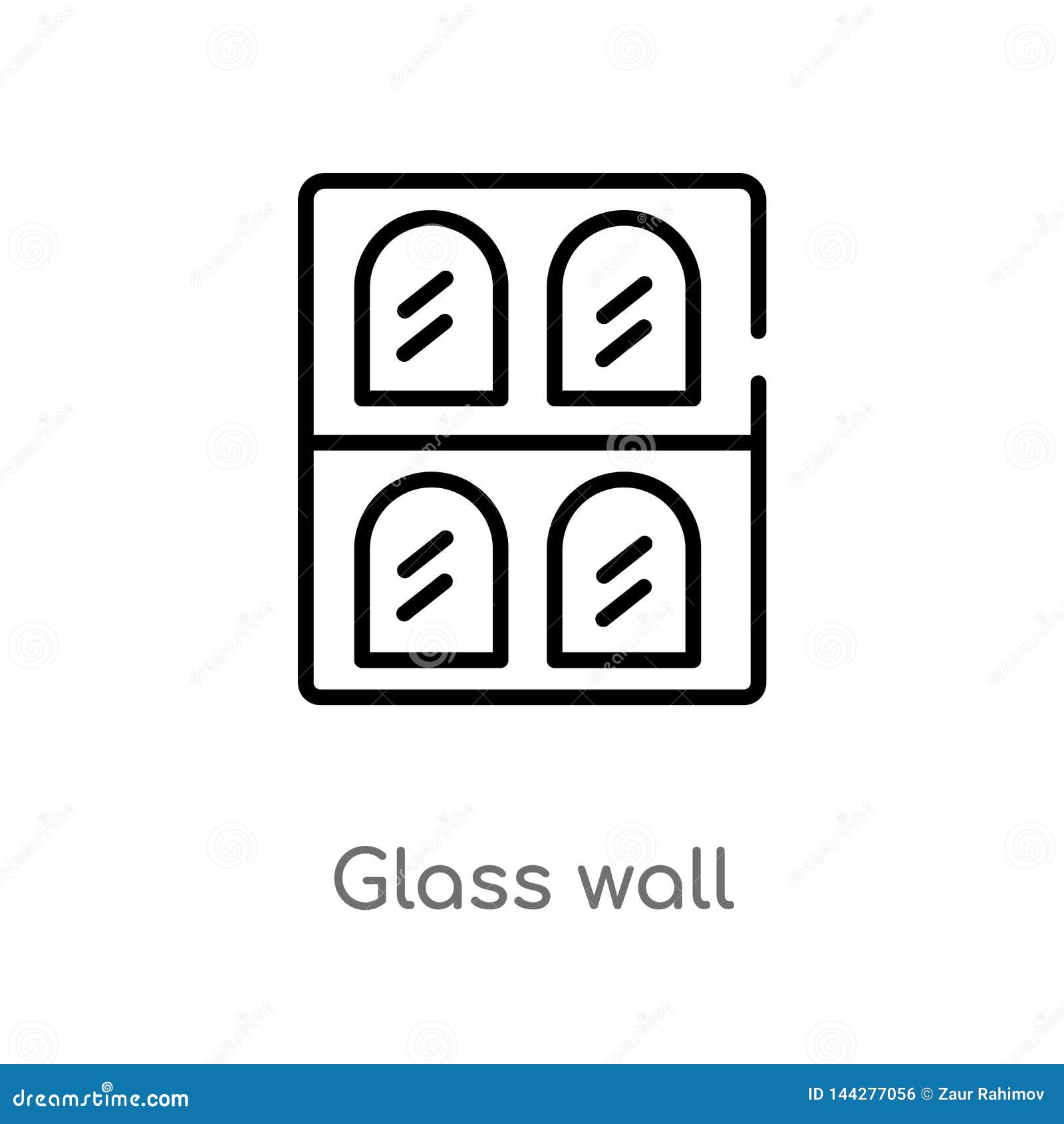 Outline Glass Wall Vector Icon. Isolated Black Simple Line Element ...