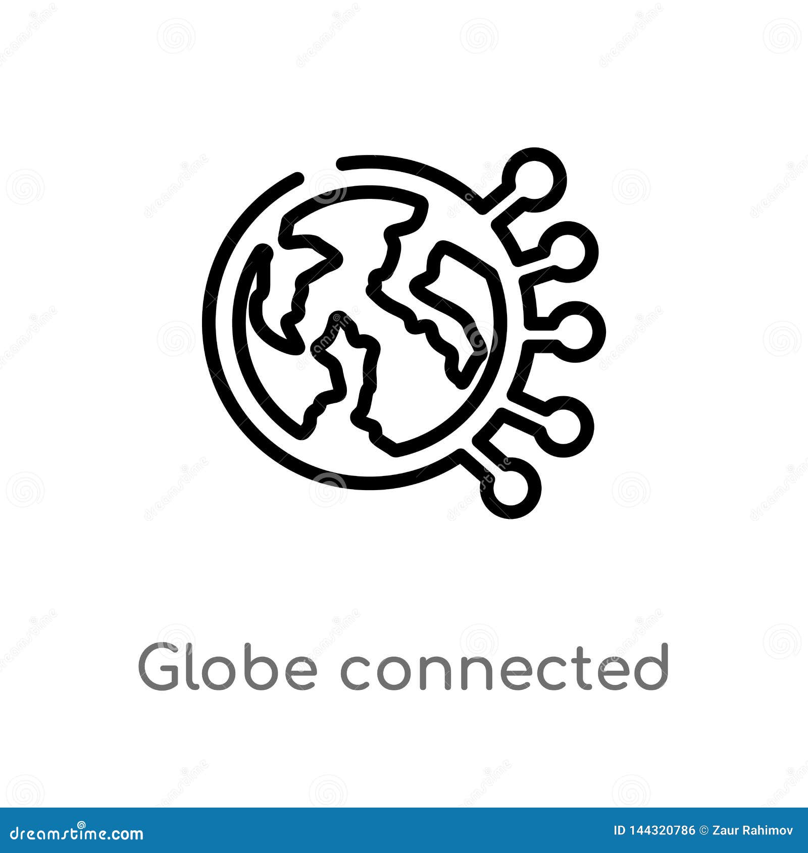 Globe Connected Circuit Icon On White Background. Simple Element ...
