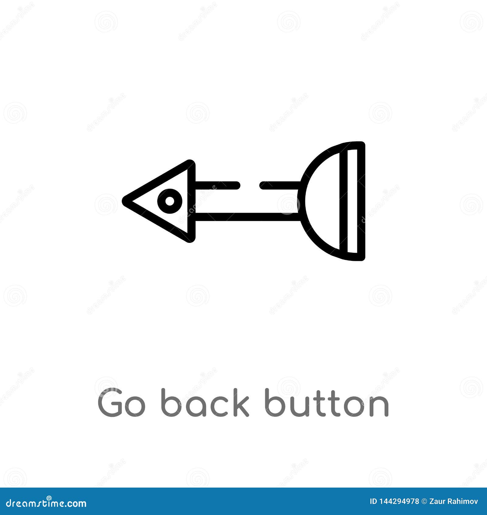 Outline Go Back Button Vector Icon. Isolated Black Simple Line Element ...