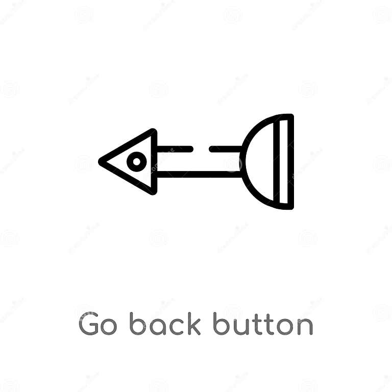Outline Go Back Button Vector Icon. Isolated Black Simple Line Element ...