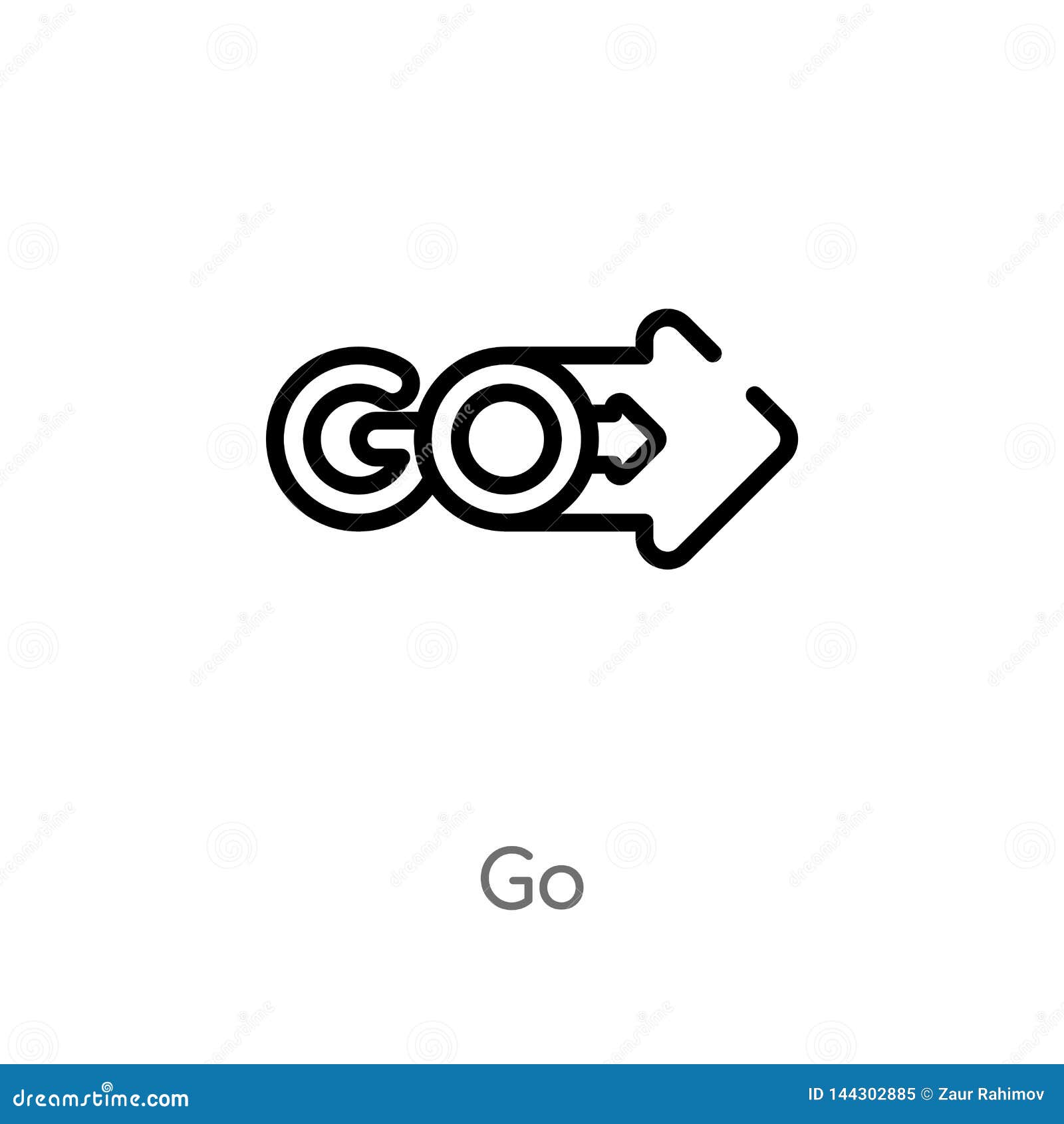 Outline Go Vector Icon. Isolated Black Simple Line Element Illustration ...