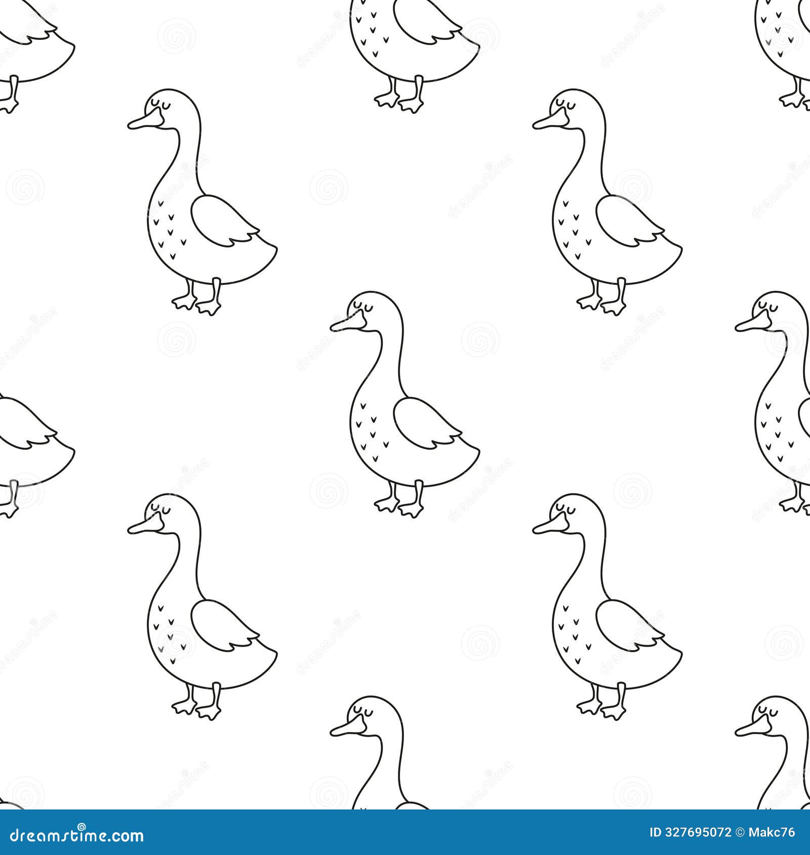 Outline Goose Seamless Pattern Stock Vector - Illustration of poultry ...