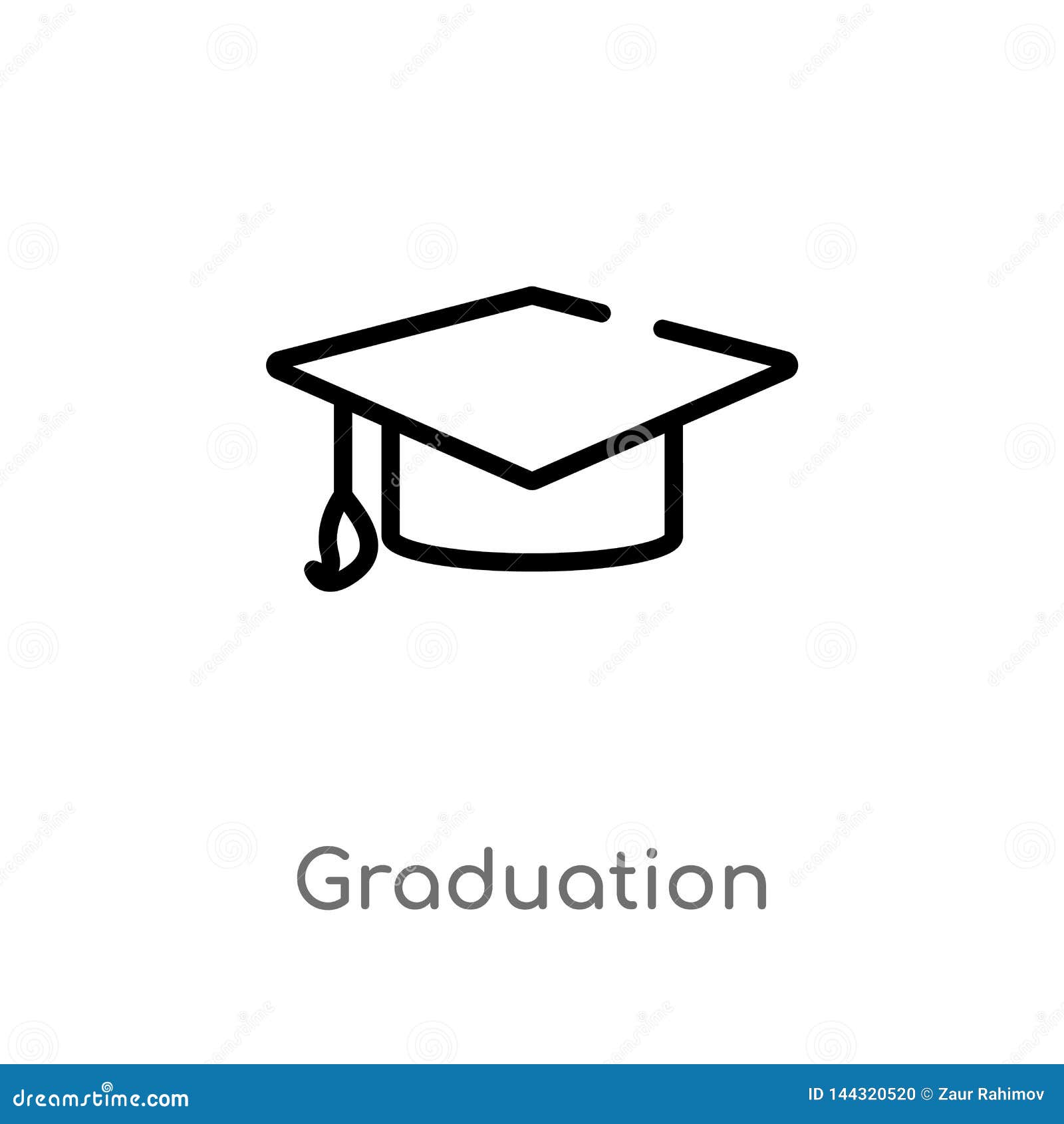 Outline Graduation Pictures Vector Icon. Isolated Black Simple Line ...
