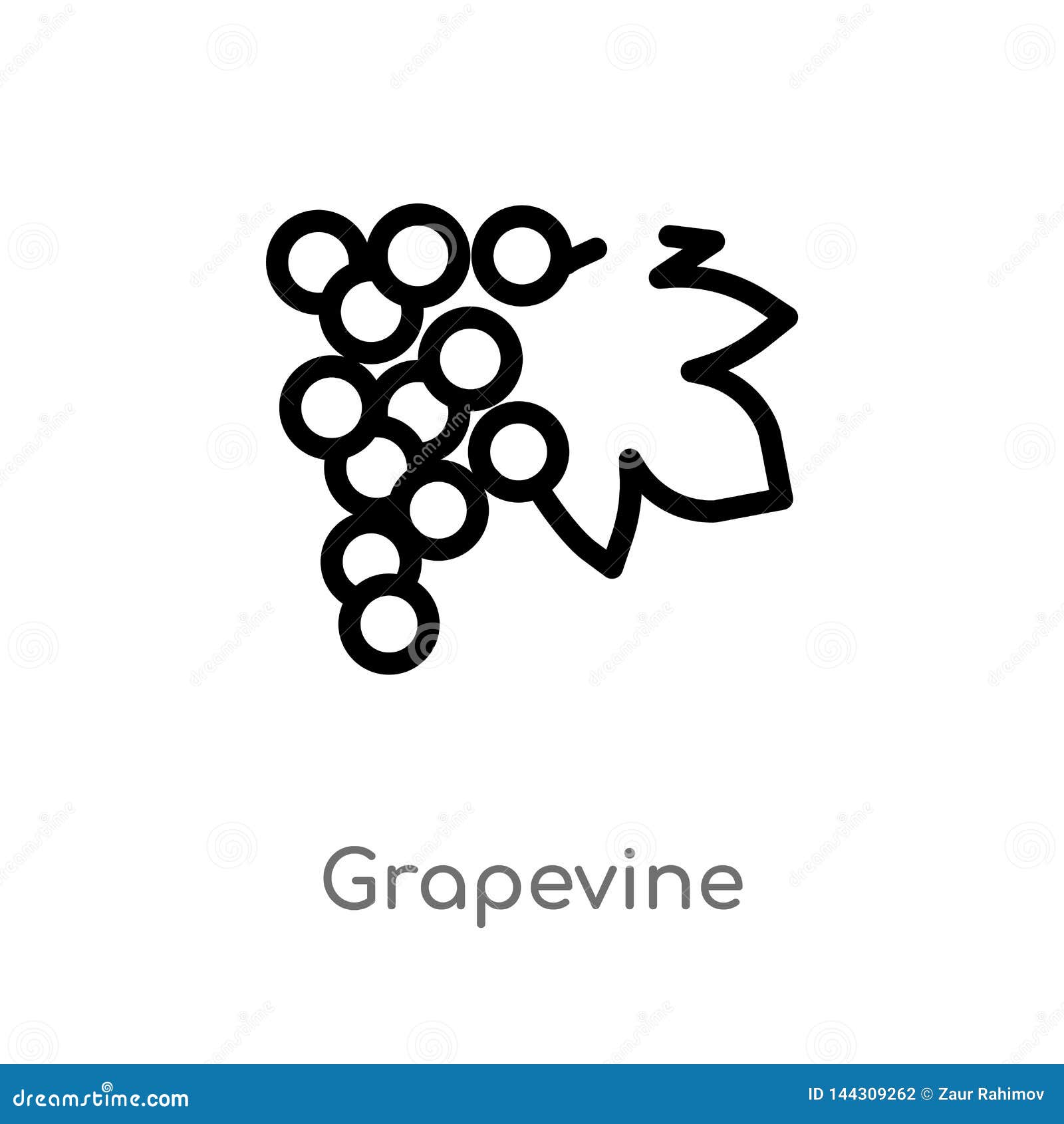 Outline Grapevine Vector Icon. Isolated Black Simple Line Element ...