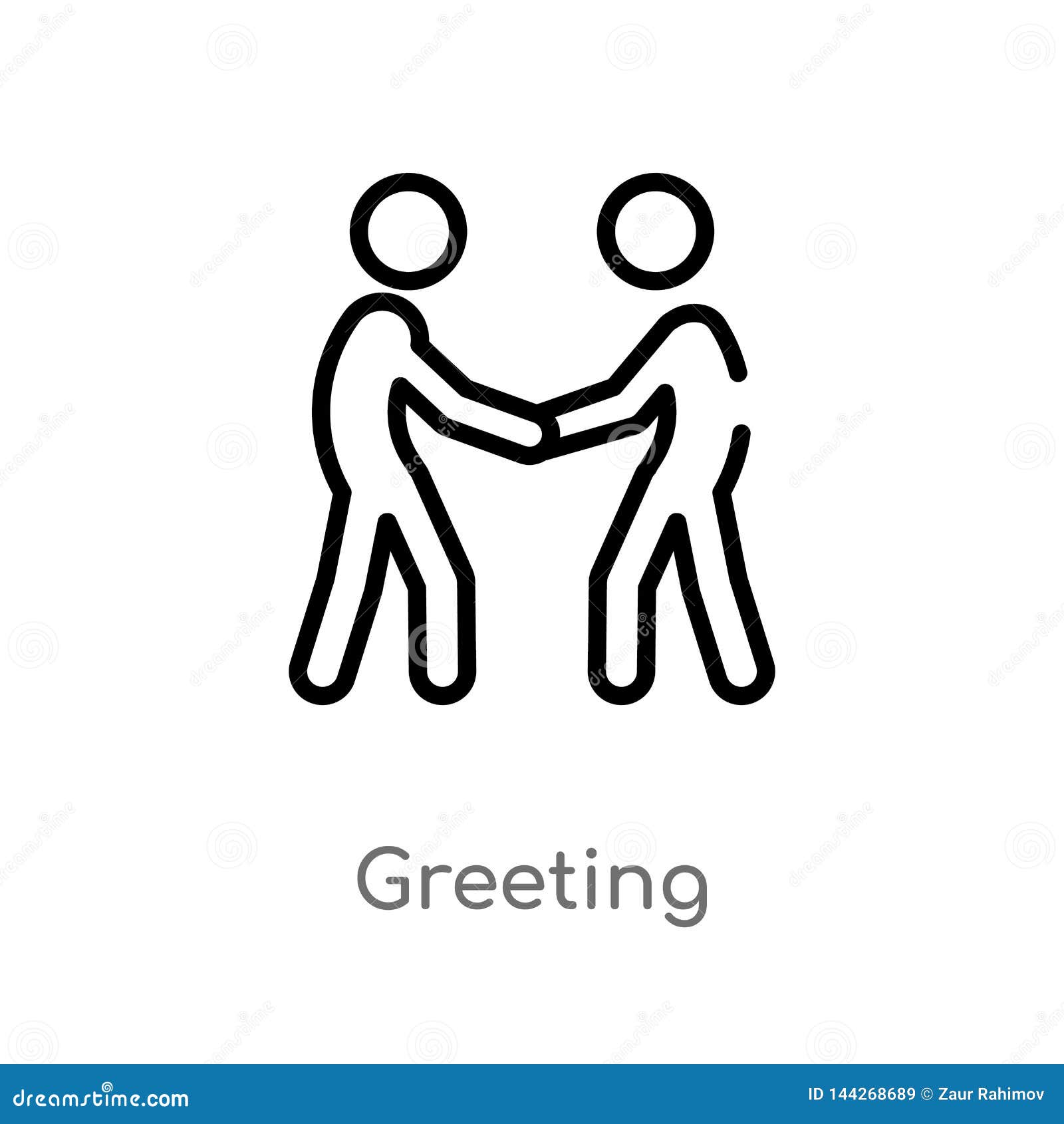 Outline Greeting Vector Icon. Isolated Black Simple Line Element ...