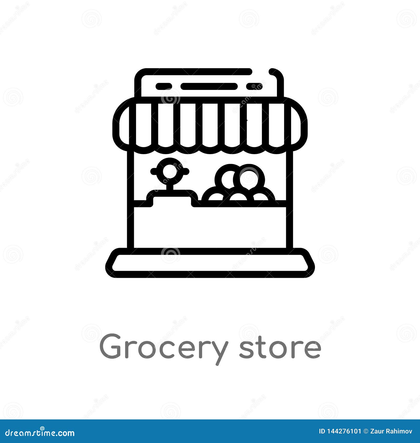 Outline Grocery Store Vector Icon. Isolated Black Simple Line Element ... Outline Grocery Store Vector Icon. Isolated Black Simple Line Element ...