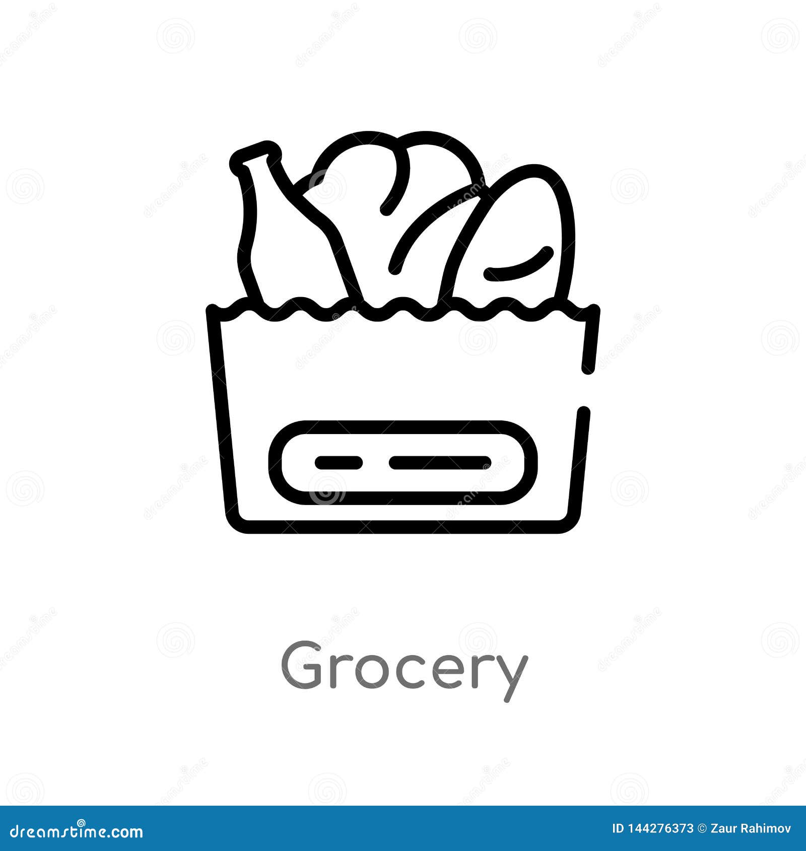 Outline Grocery Vector Icon. Isolated Black Simple Line Element ...