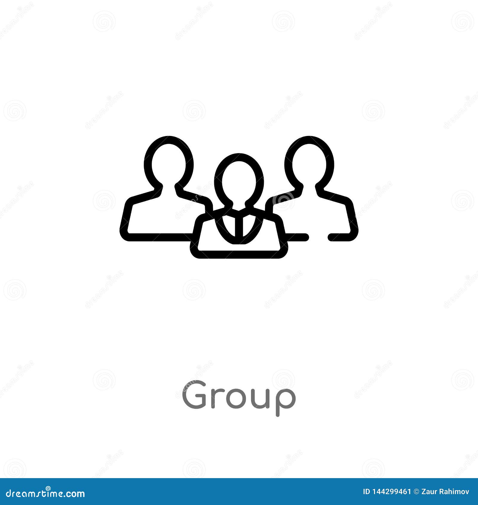 Outline Group Vector Icon. Isolated Black Simple Line Element ...