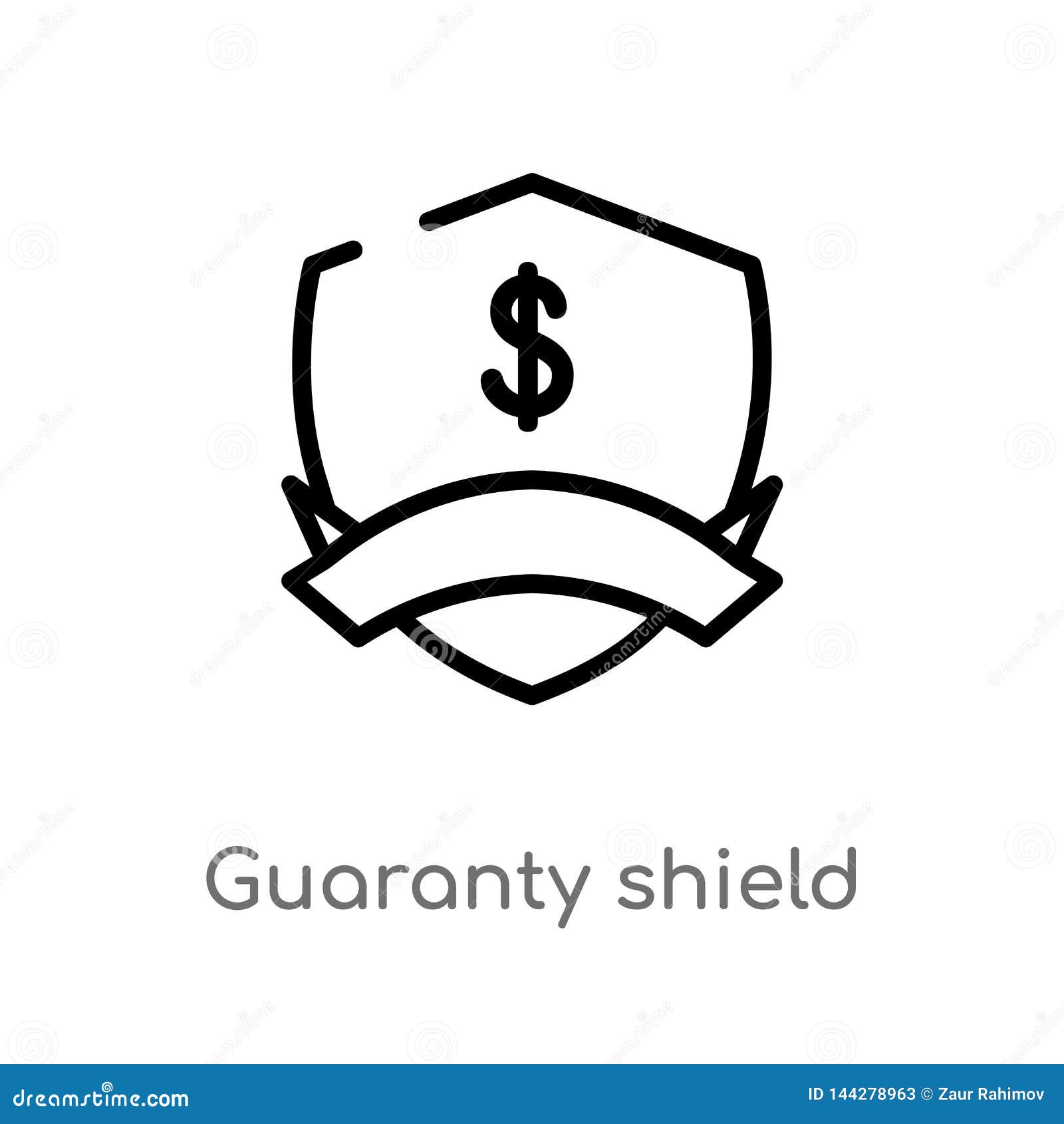Guaranty Shield Linear Icon. Modern Outline Guaranty Shield Logo Vector ...
