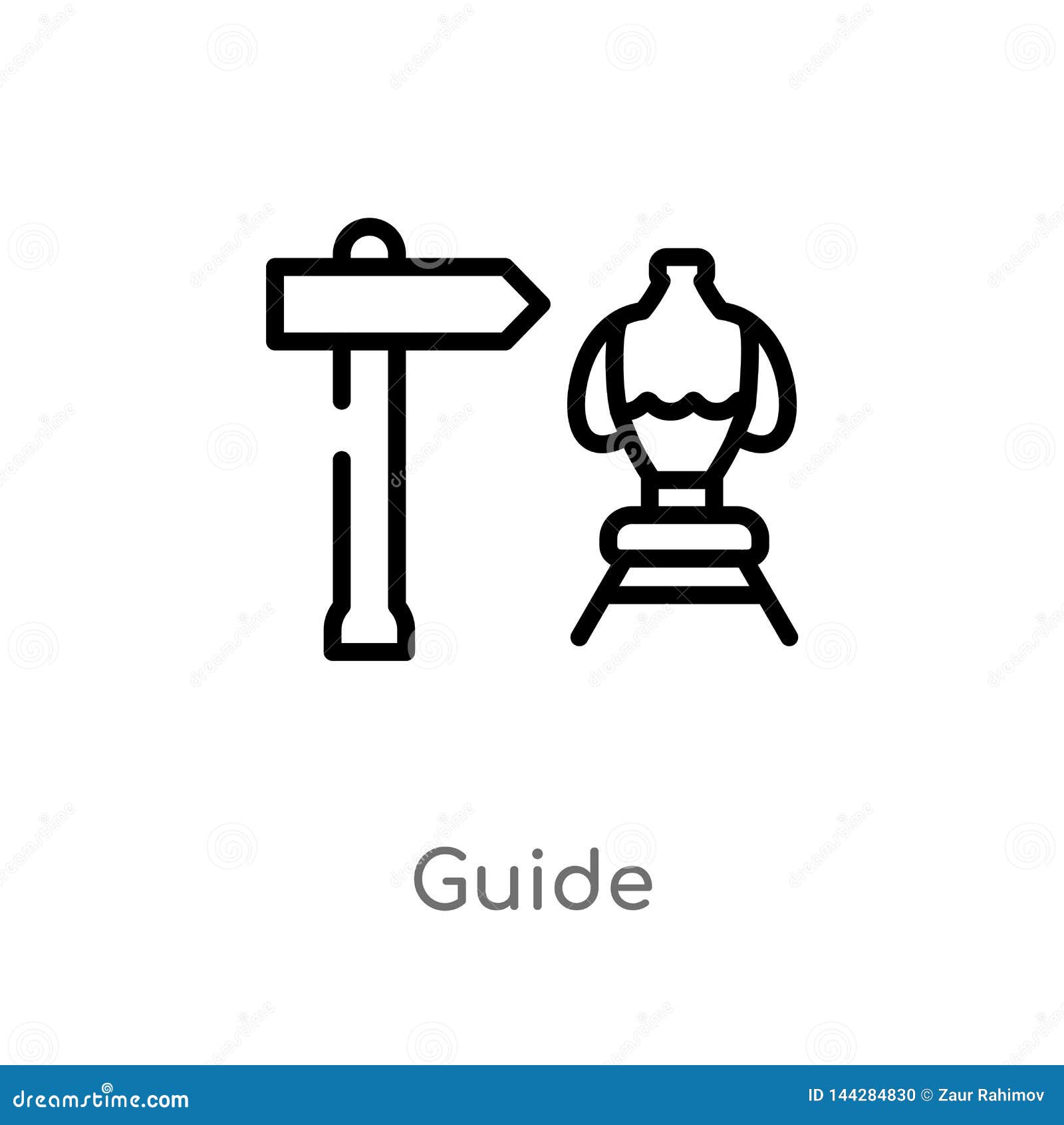 Outline Guide Vector Icon. Isolated Black Simple Line Element ...
