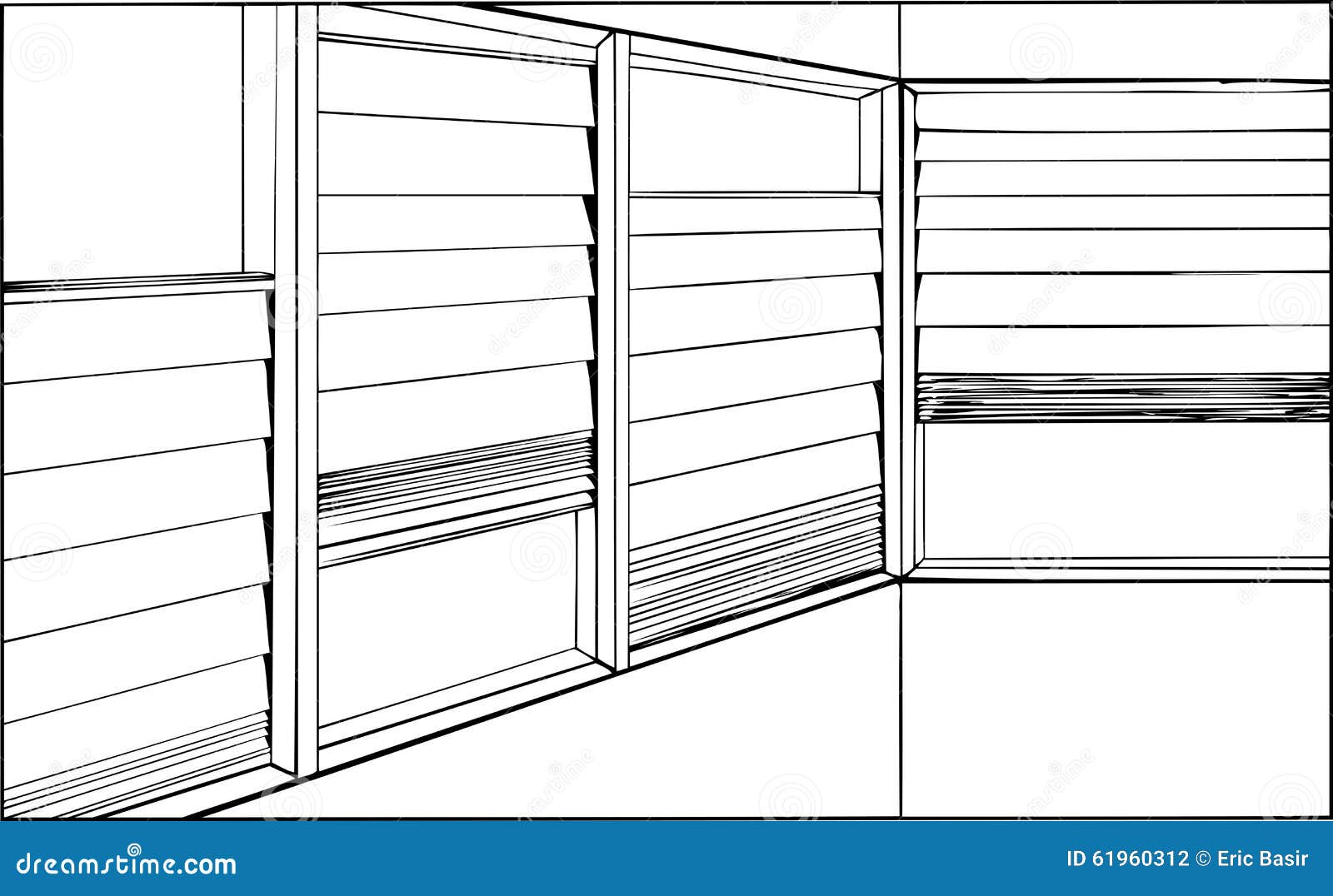 Outline of Half Open Horizontal Blinds Stock Illustration ...