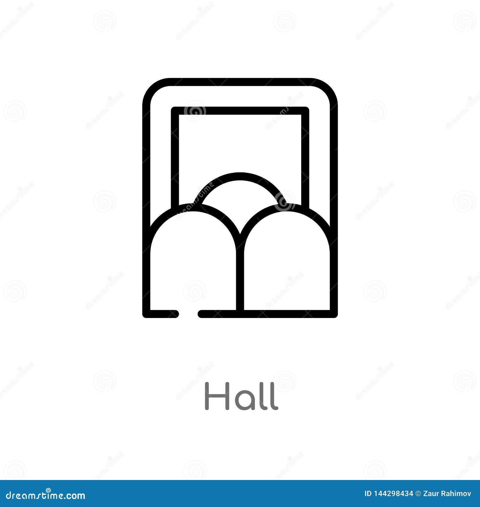 Outline Hall Vector Icon. Isolated Black Simple Line Element ...