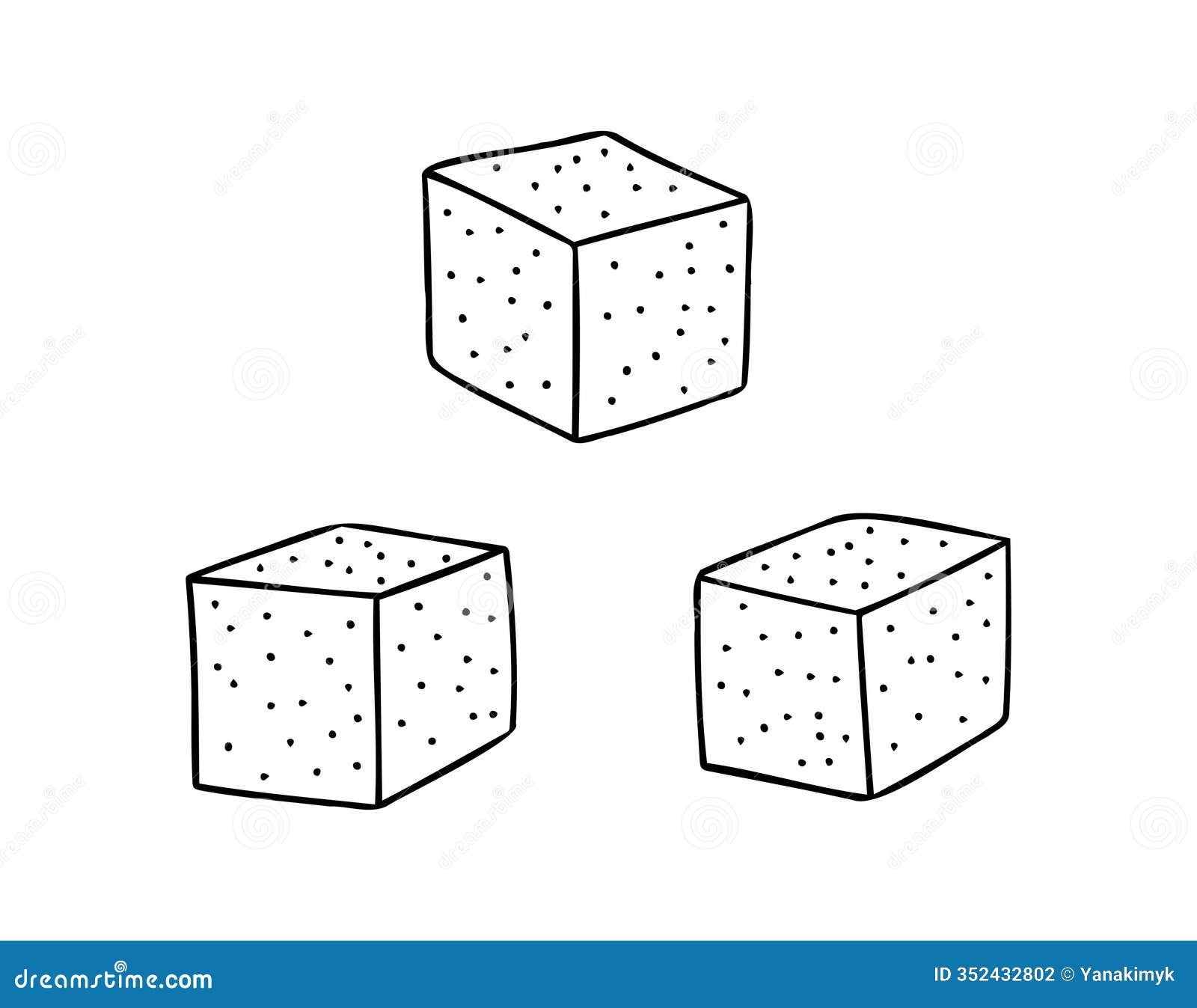 Outline Hand Drawn Sugar Cubes. Doodle Sugar Cubes Sweet Lump Stock ...