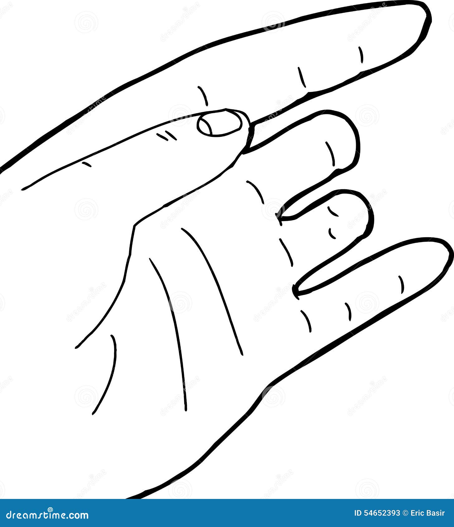 Outline of Hand with Missing Fingers Stock Illustration - Illustration ...