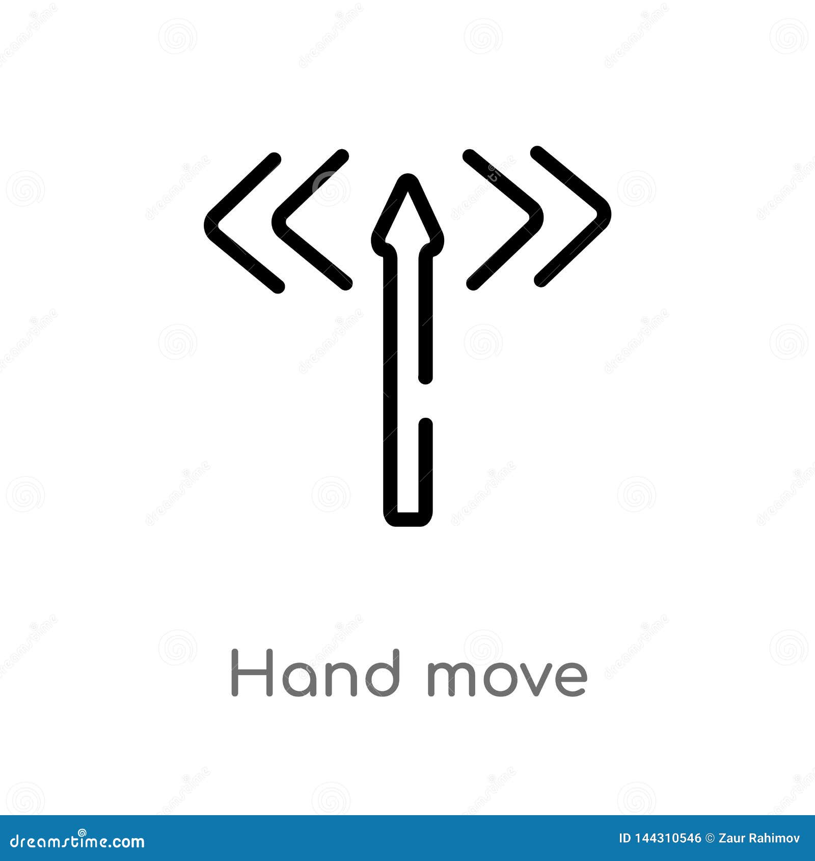 Outline Hand Move Vector Icon. Isolated Black Simple Line Element ...