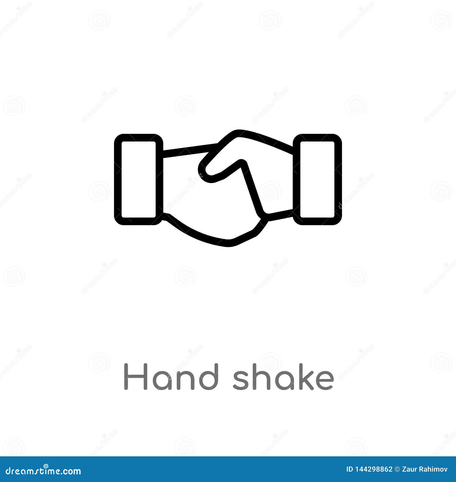 Outline Hand Shake Vector Icon. Isolated Black Simple Line Element ...
