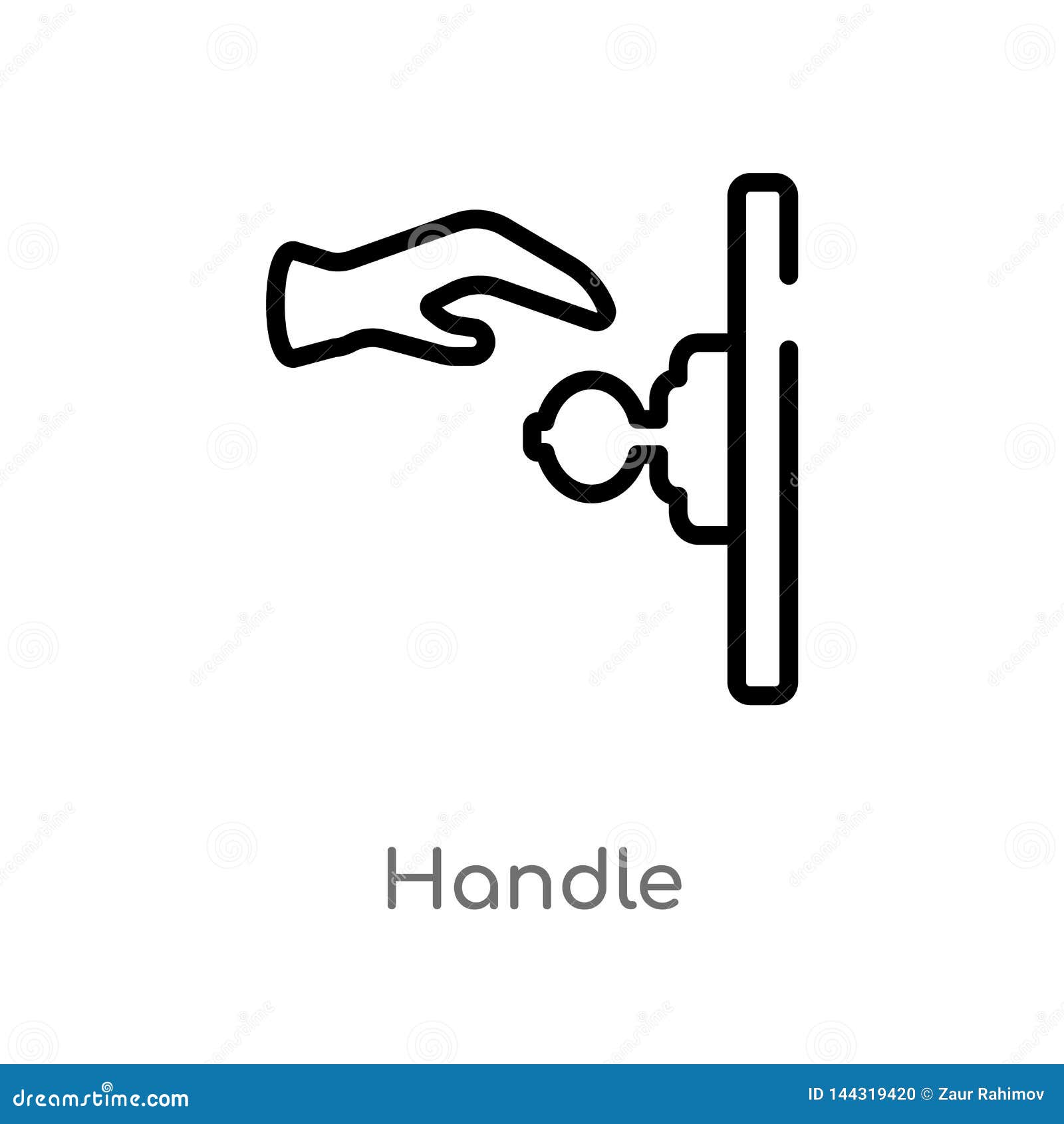 Outline Handle Vector Icon. Stock Vector - Illustration of simple, knob ...