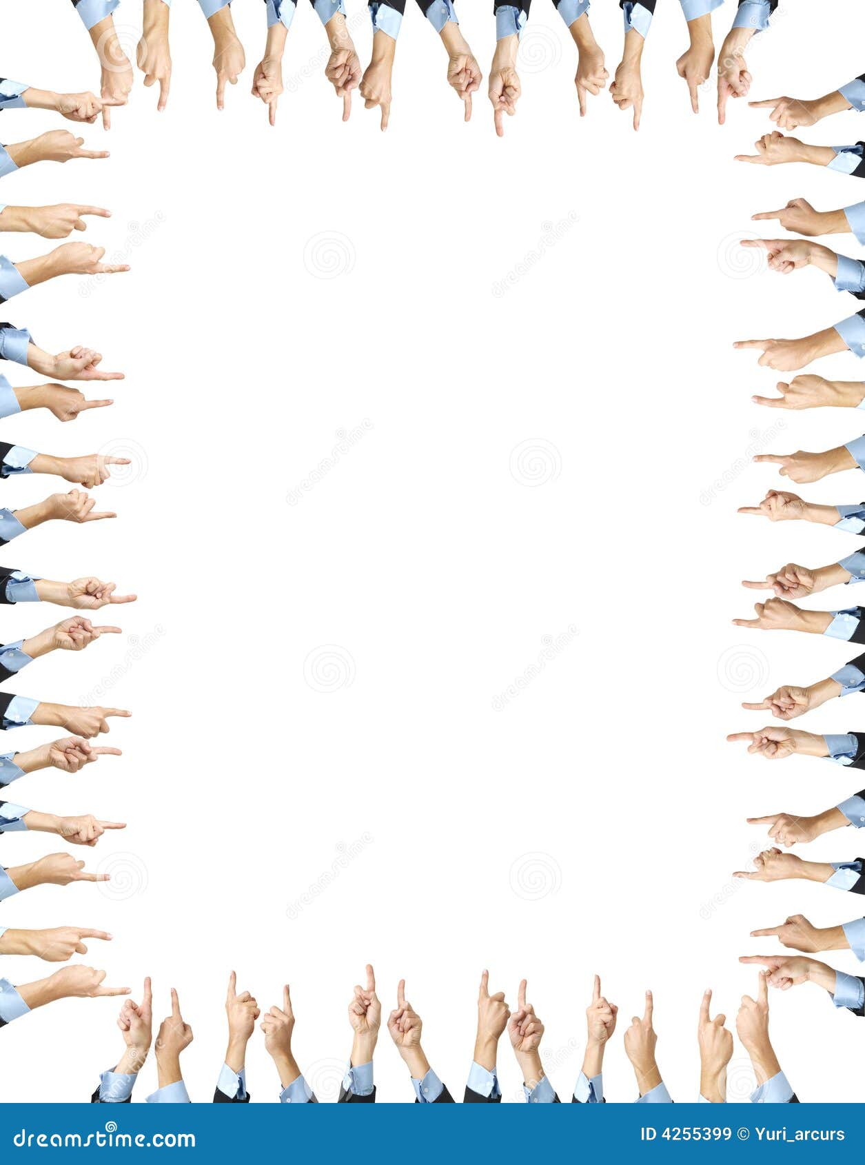 Outline of hands pointing stock image. Image of annoncement - 4255399