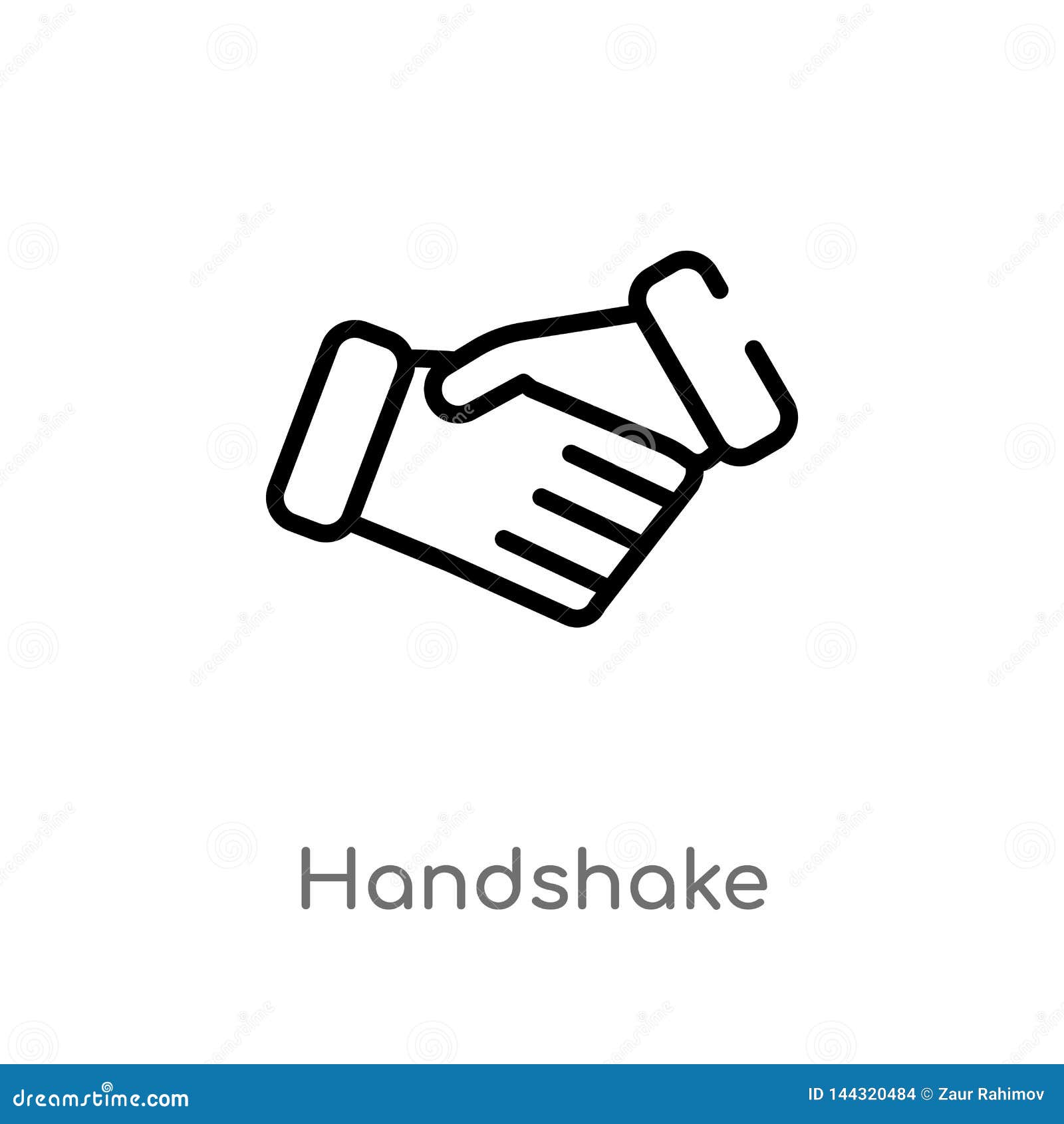 Outline Handshake Vector Icon. Isolated Black Simple Line Element ...
