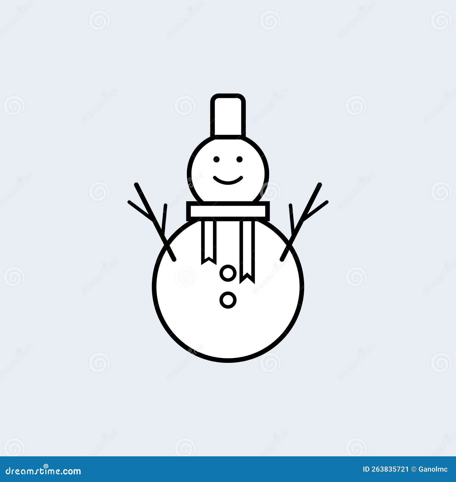 Outline Happy Snowman Icon. Vector Illustration Design Stock Vector ...