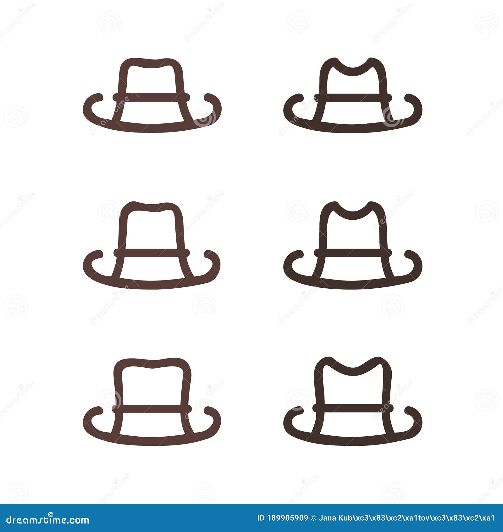 Outline hats illustration stock vector. Illustration of silhouette ...