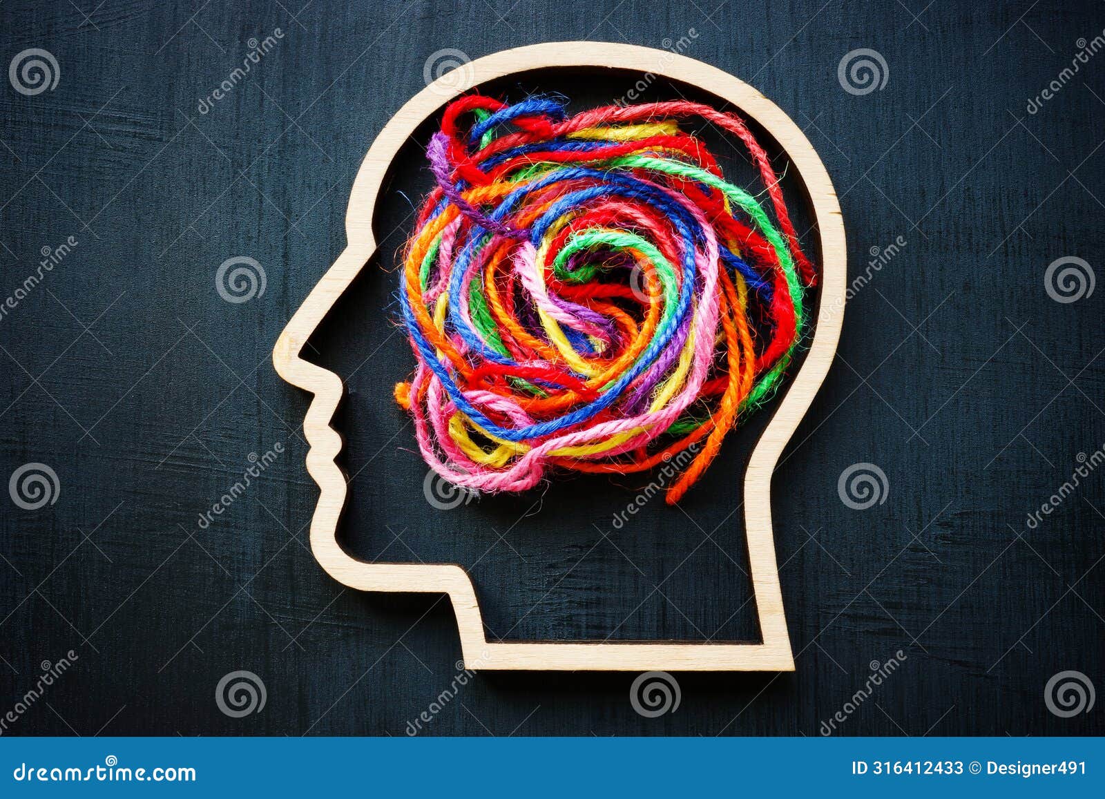 The Outline of the Head and a Ball of Colored Threads As a Symbol of ...