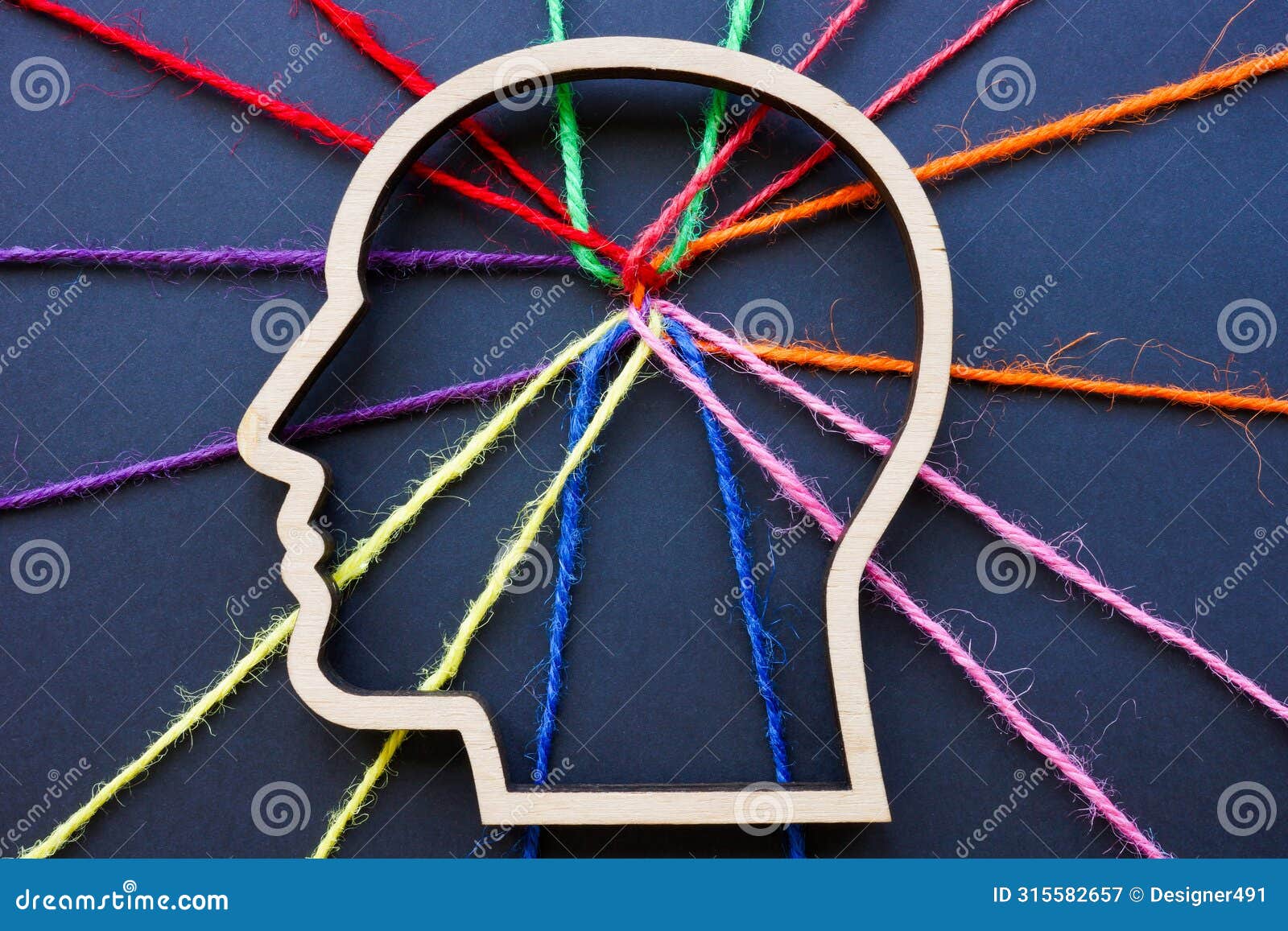 The Outline of the Head and Connected Colored Threads Symbolize ...