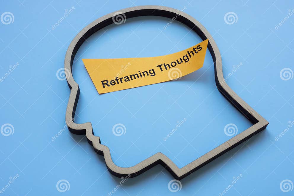 Outline of a Head with the Phrase Reframing Thoughts. Mindset Shift and ...