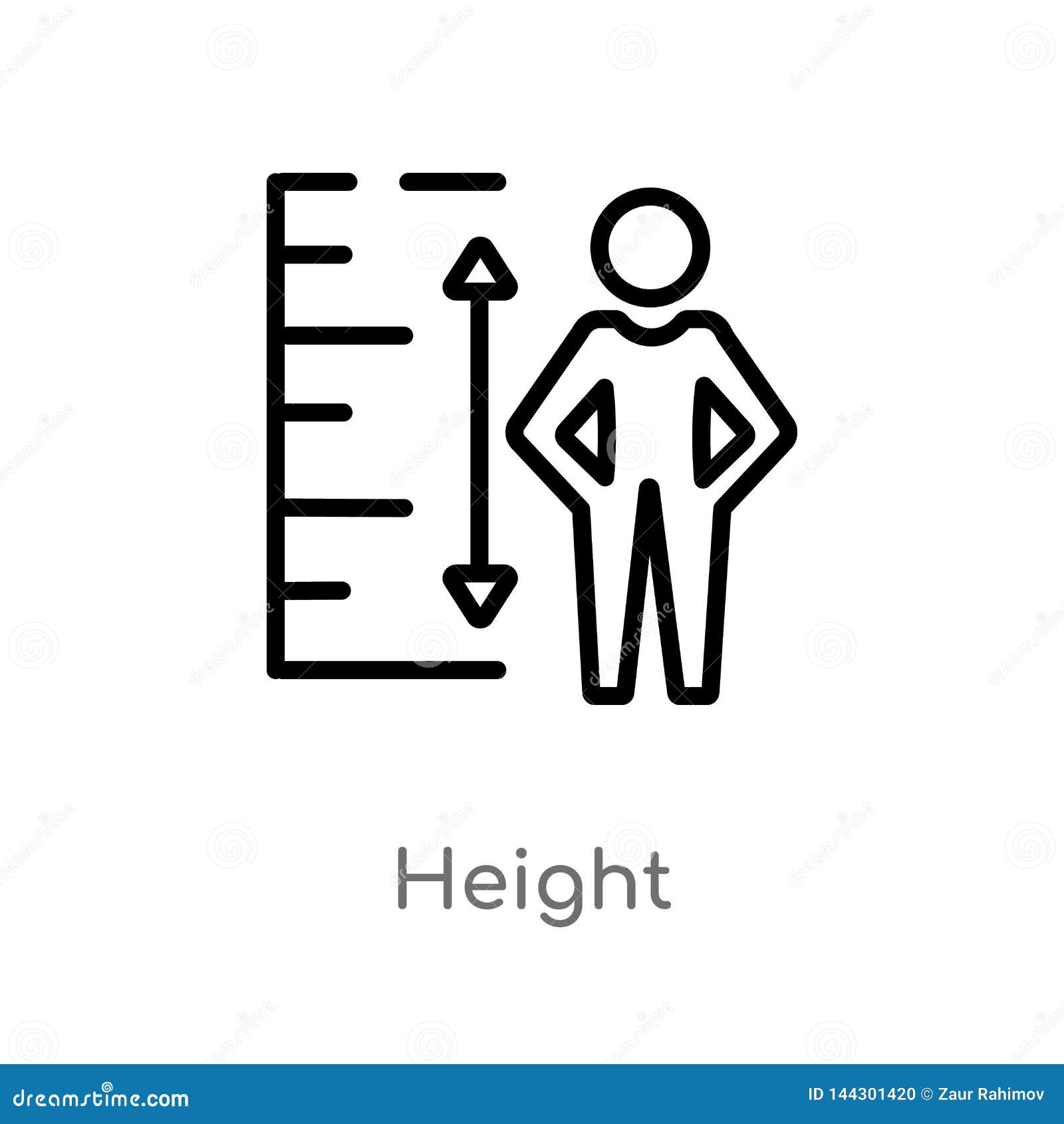 Outline Height Vector Icon. Isolated Black Simple Line Element ... Outline Height Vector Icon. Isolated Black Simple Line Element ...