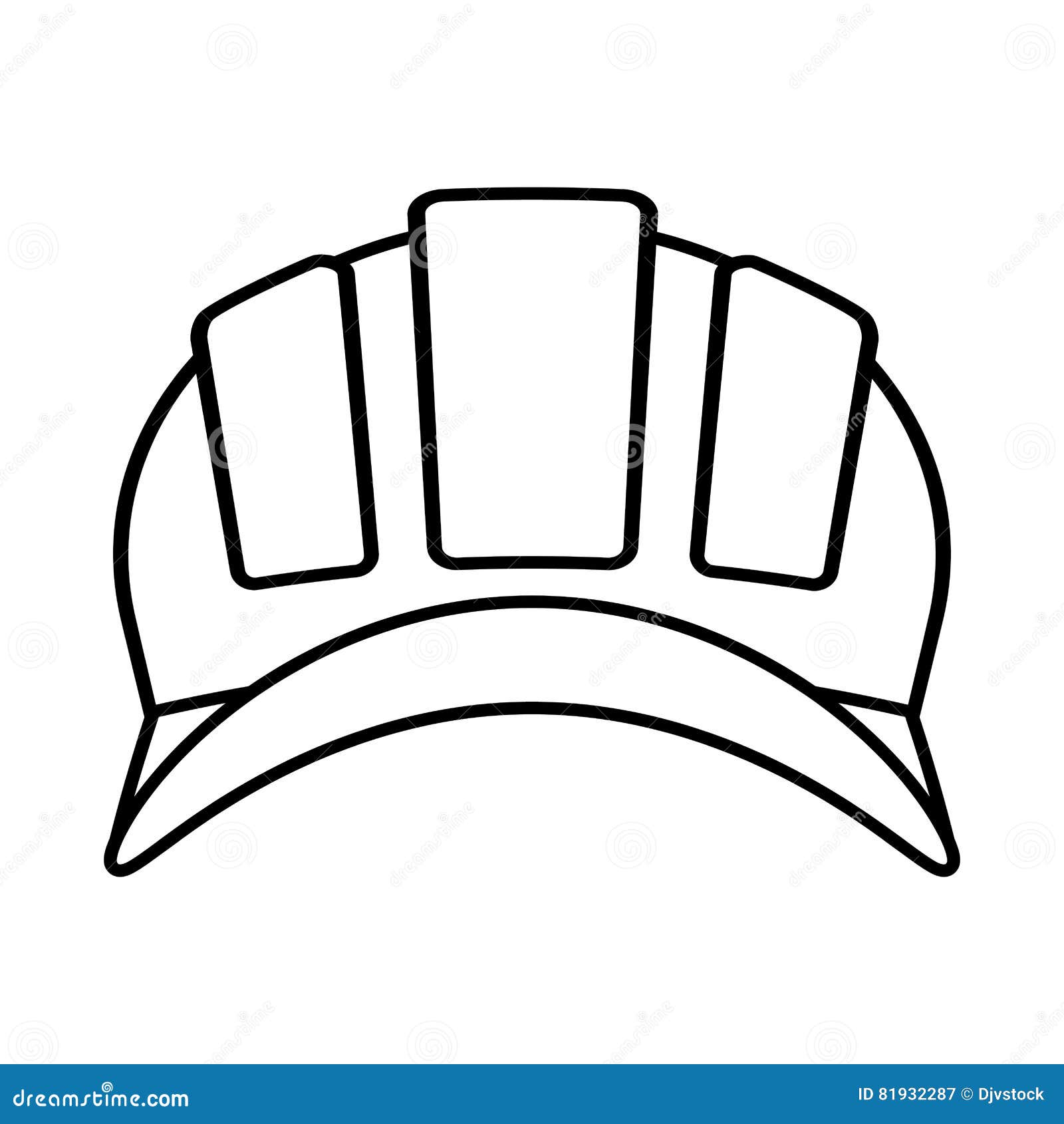 Outline Helmet Head Protective Industrial Stock Vector - Illustration ...