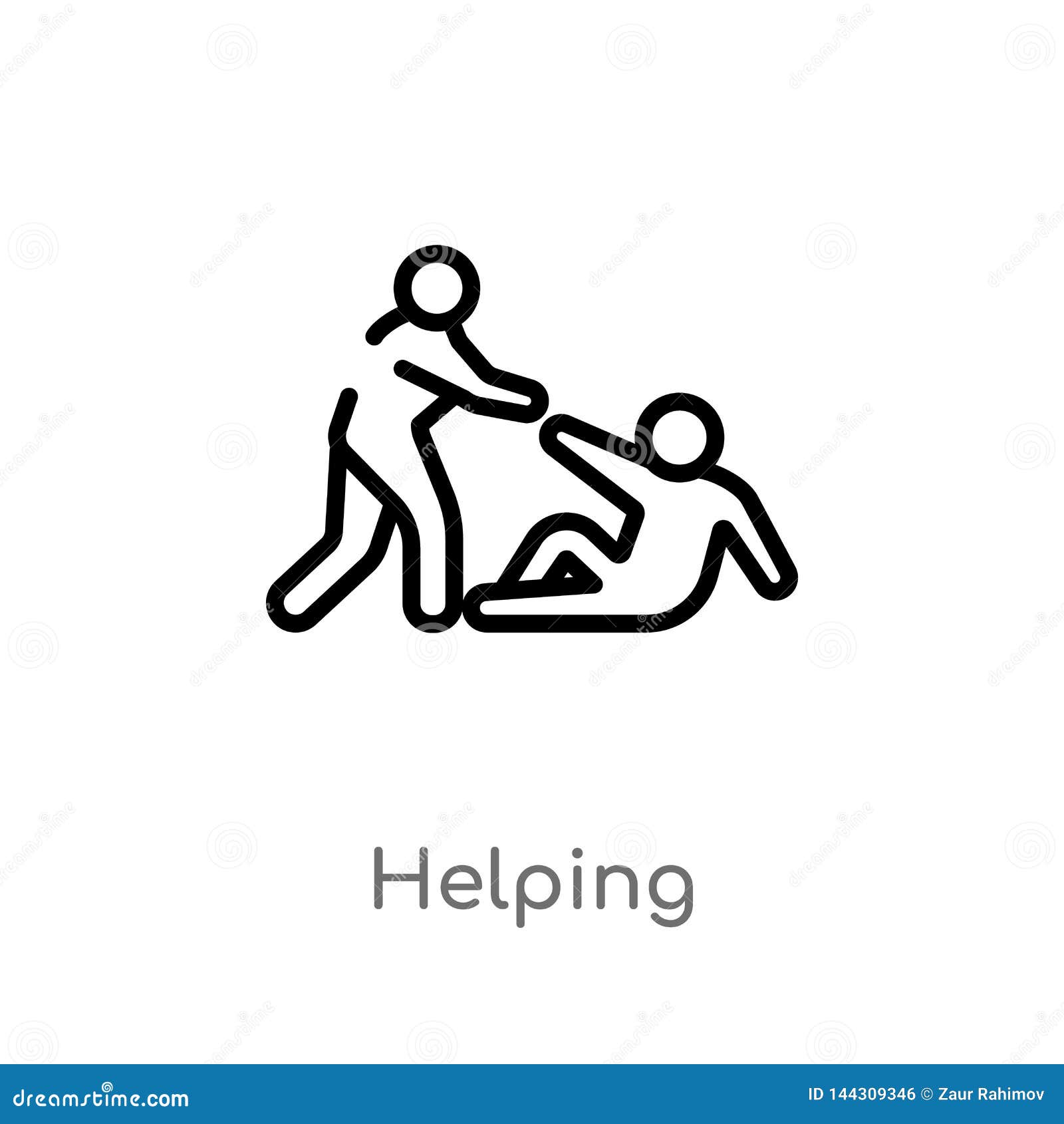 Outline Helping Vector Icon. Isolated Black Simple Line Element ...