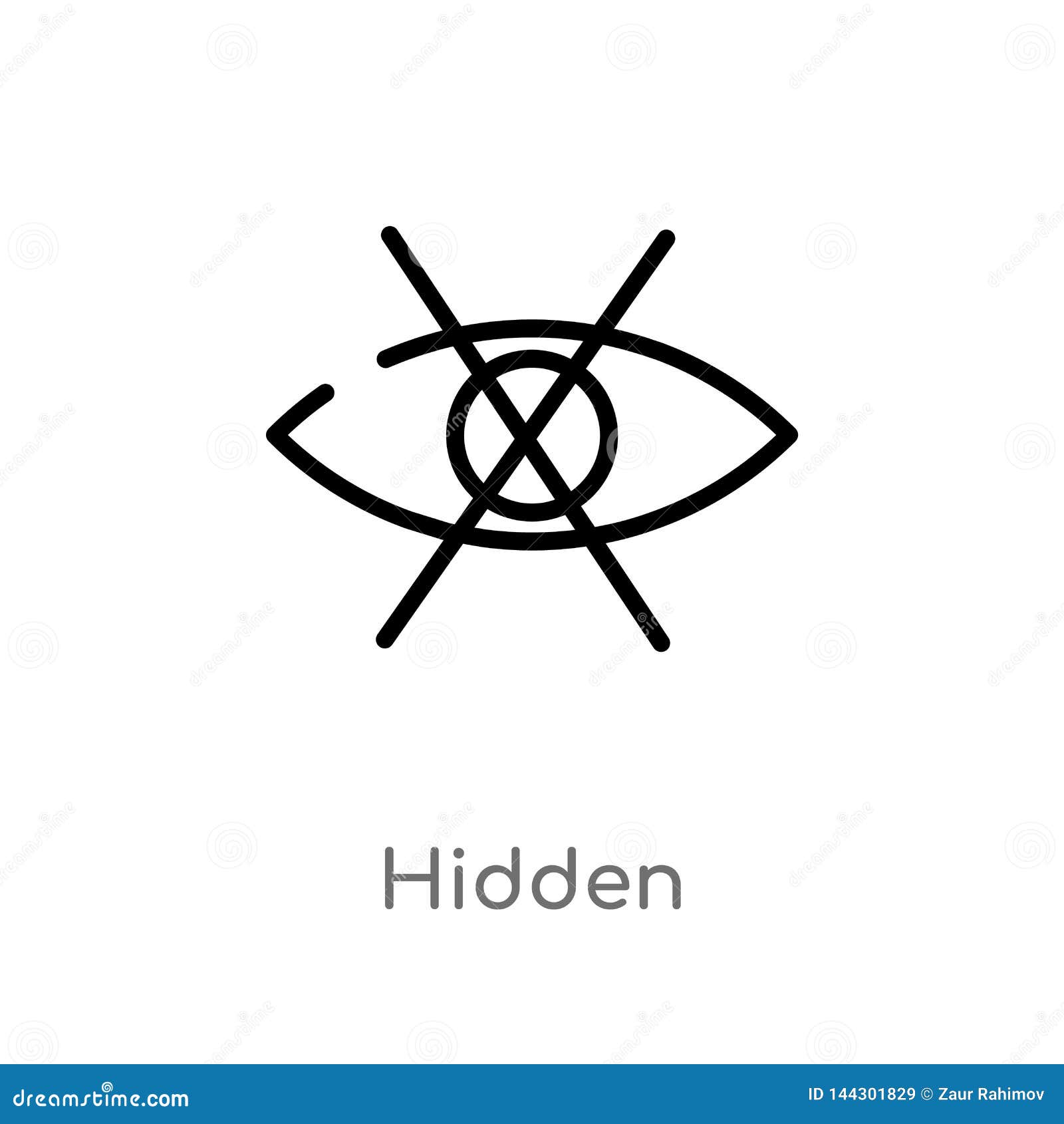 Hidden User Interface Line Icon Vector Illustration | CartoonDealer.com ...