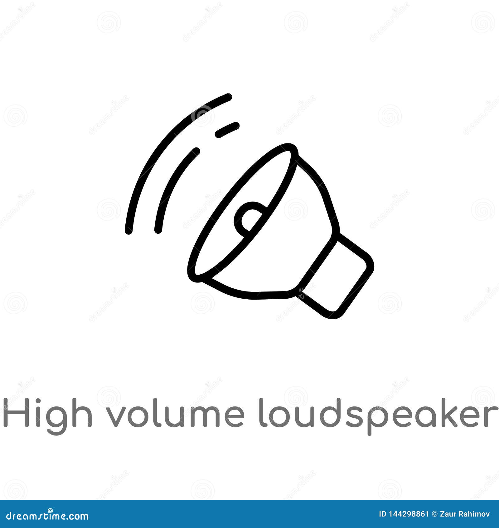 Outline High Volume Loudspeaker Vector Icon. Isolated Black Simple Line ...