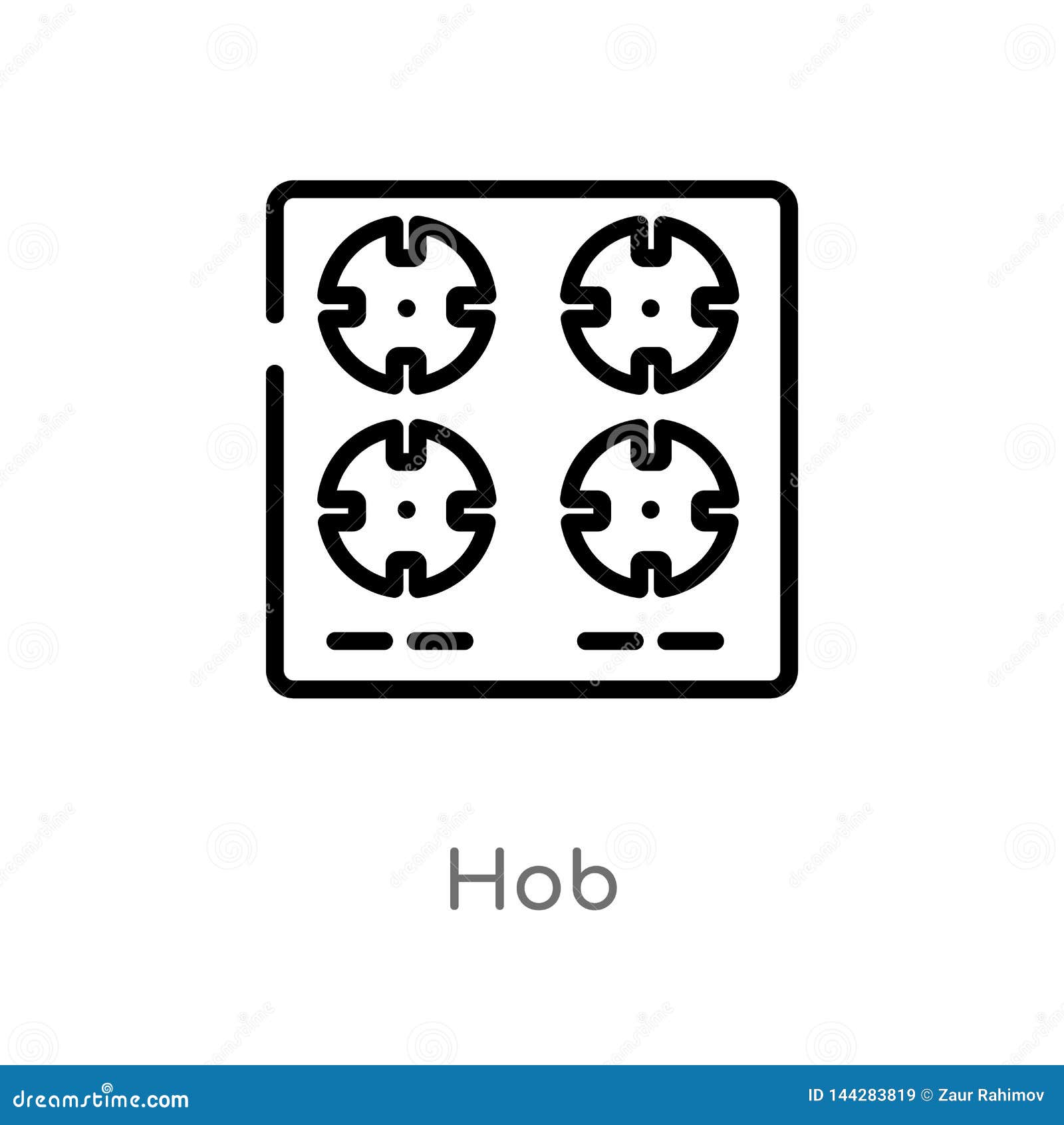 Outline Hob Vector Icon. Isolated Black Simple Line Element Illustration from General Concept ...