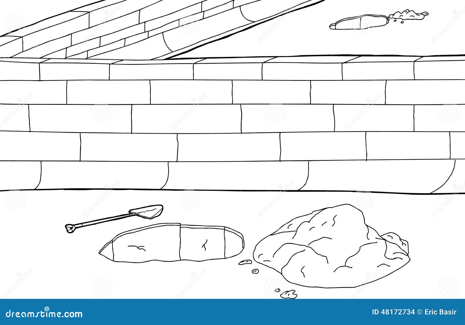 Outline of Holes at Wall stock vector. Illustration of freedom - 48172734