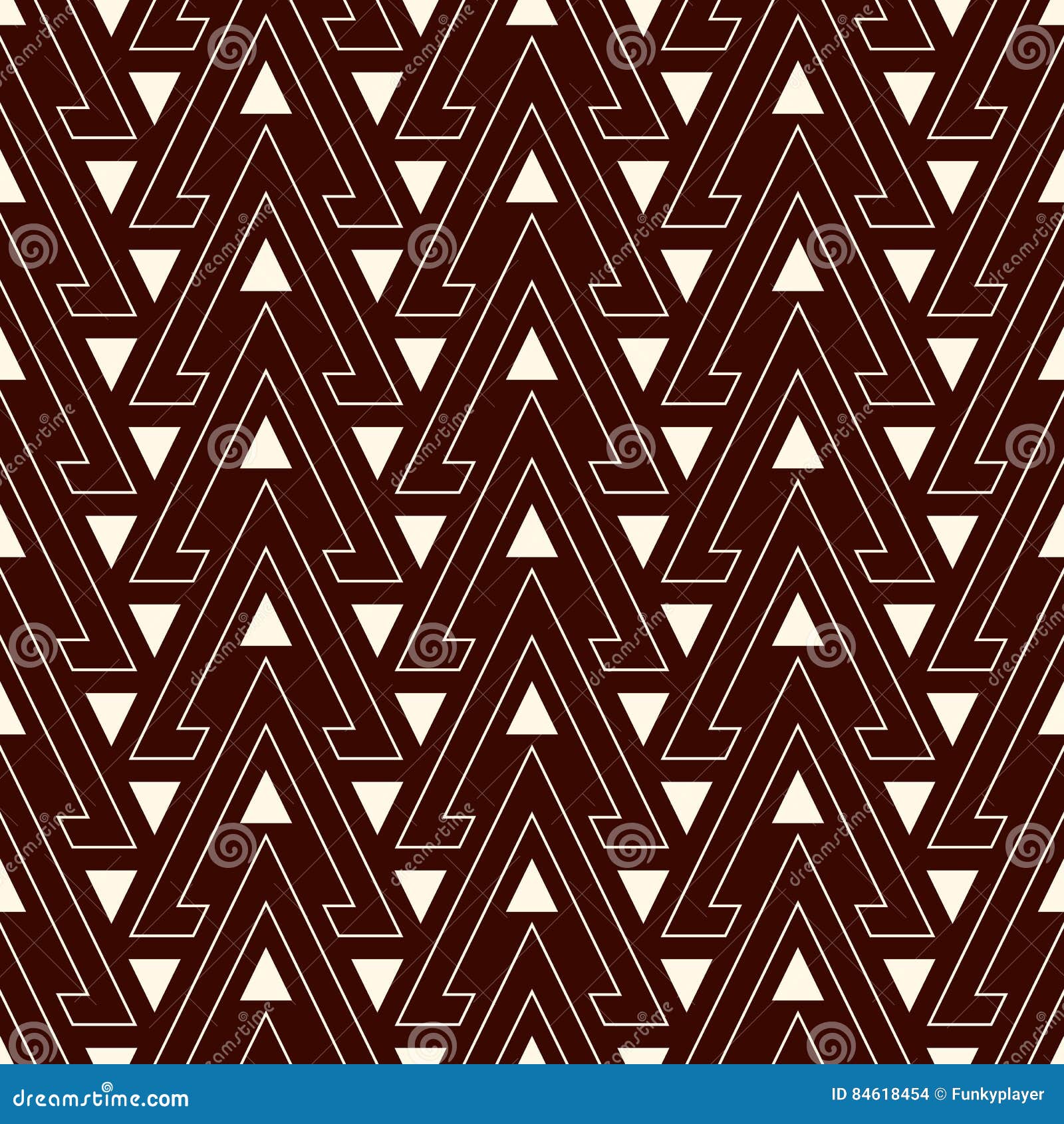 Outline Hollow and Solid Triangles on Dark Background. Repeated Figures ...