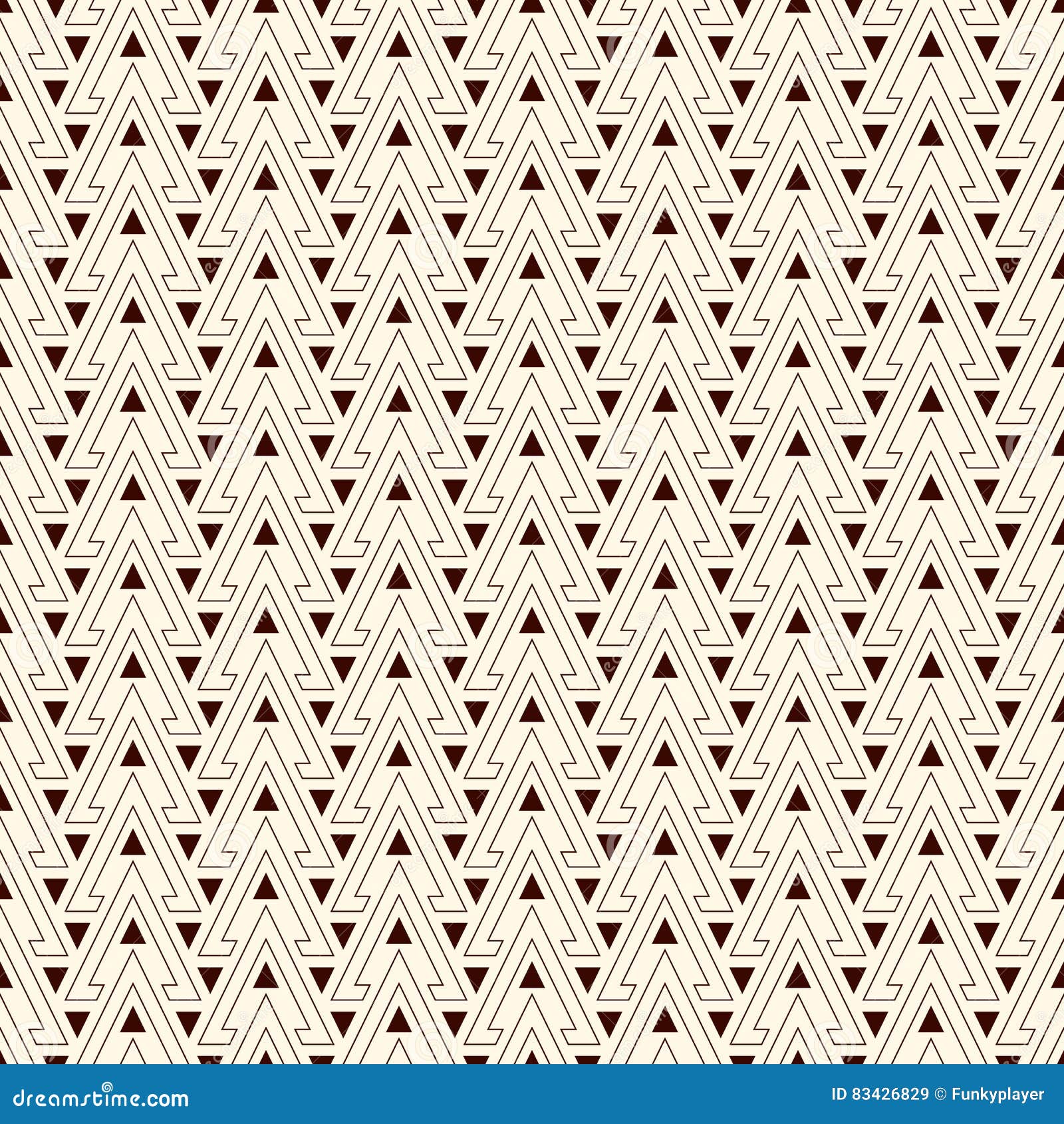 Outline Hollow and Solid Triangles on White Background. Repeated ...