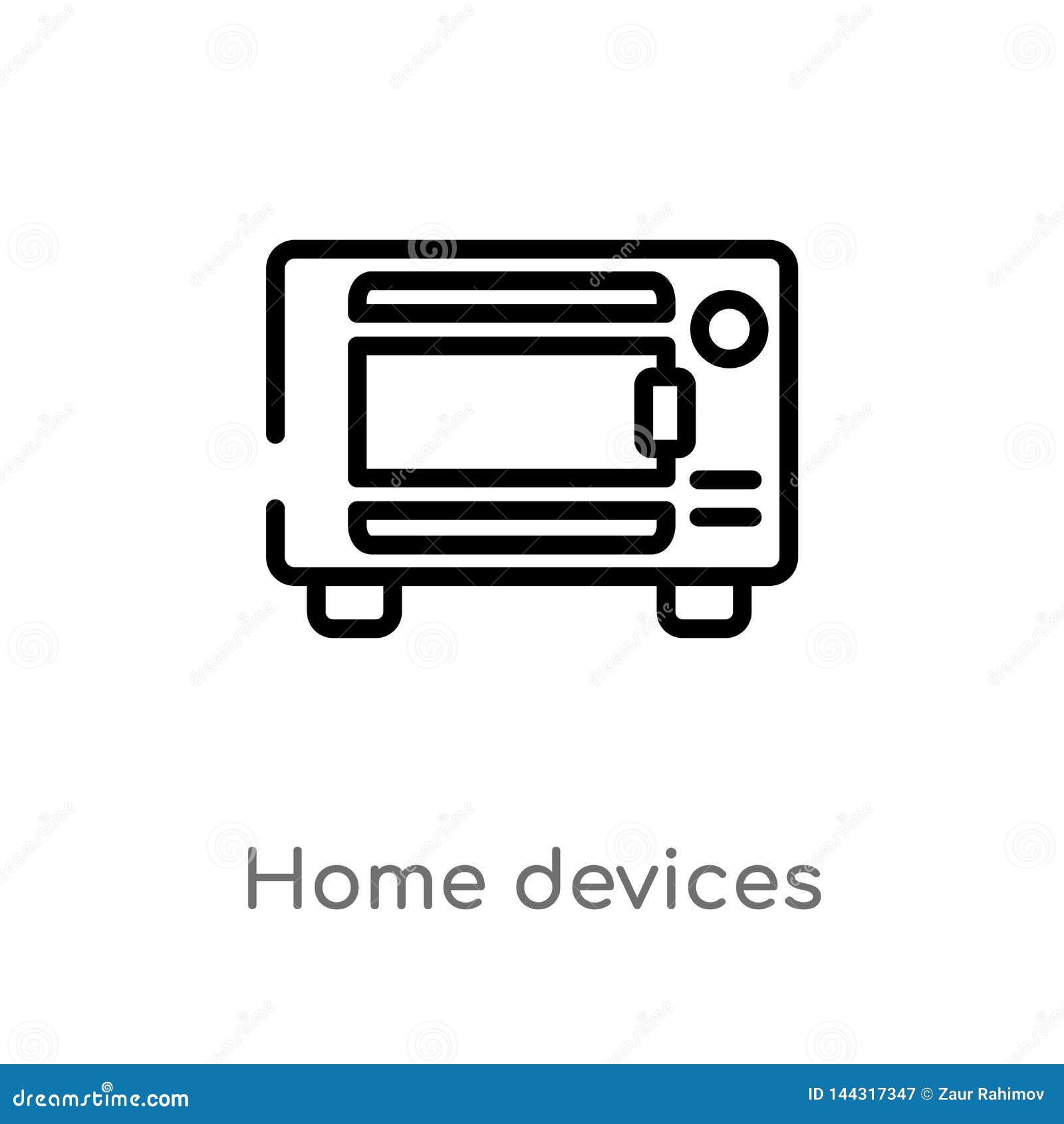 Outline Home Devices Vector Icon. Isolated Black Simple Line Element ...