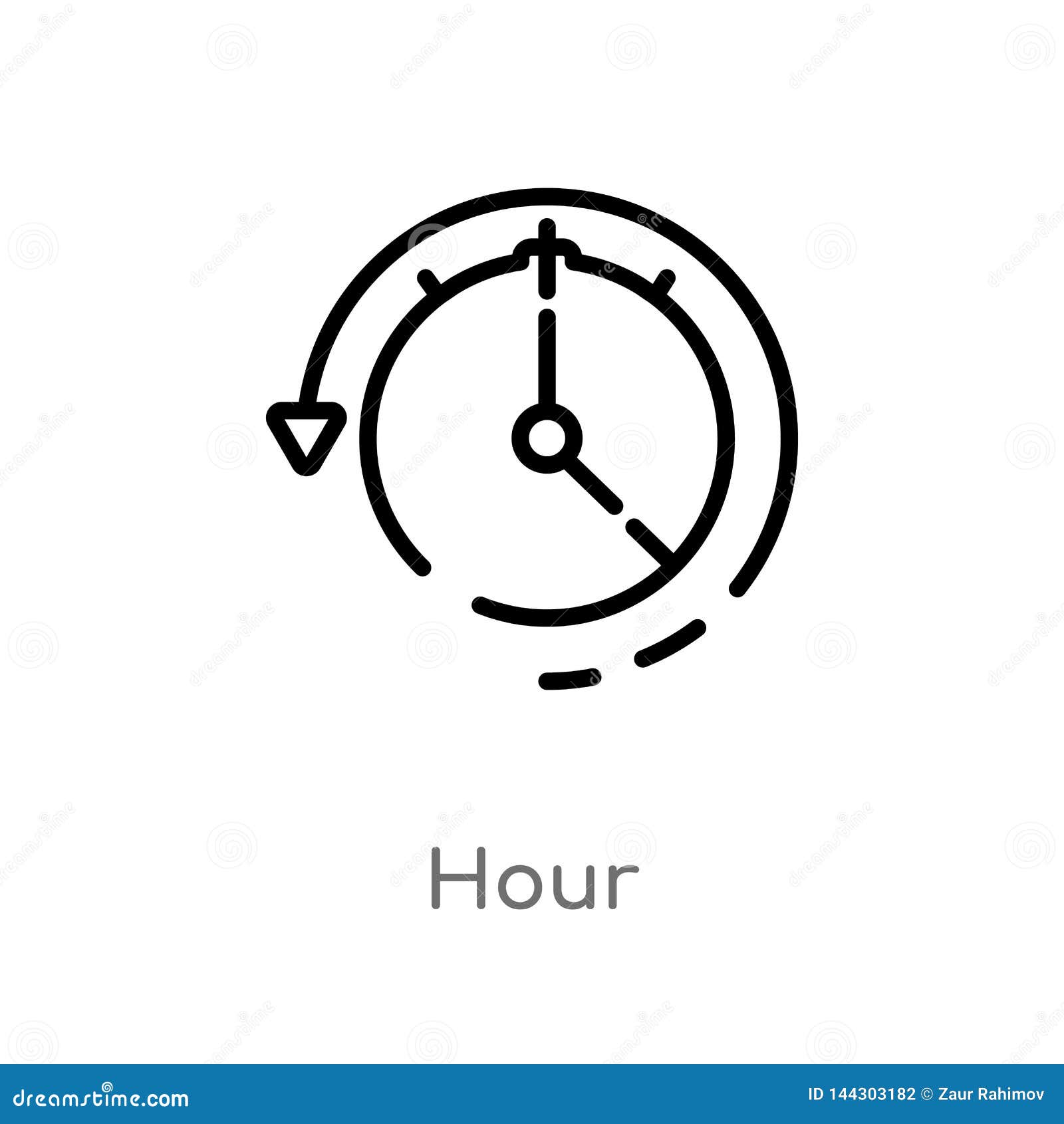 Outline Hour Vector Icon. Isolated Black Simple Line Element ...