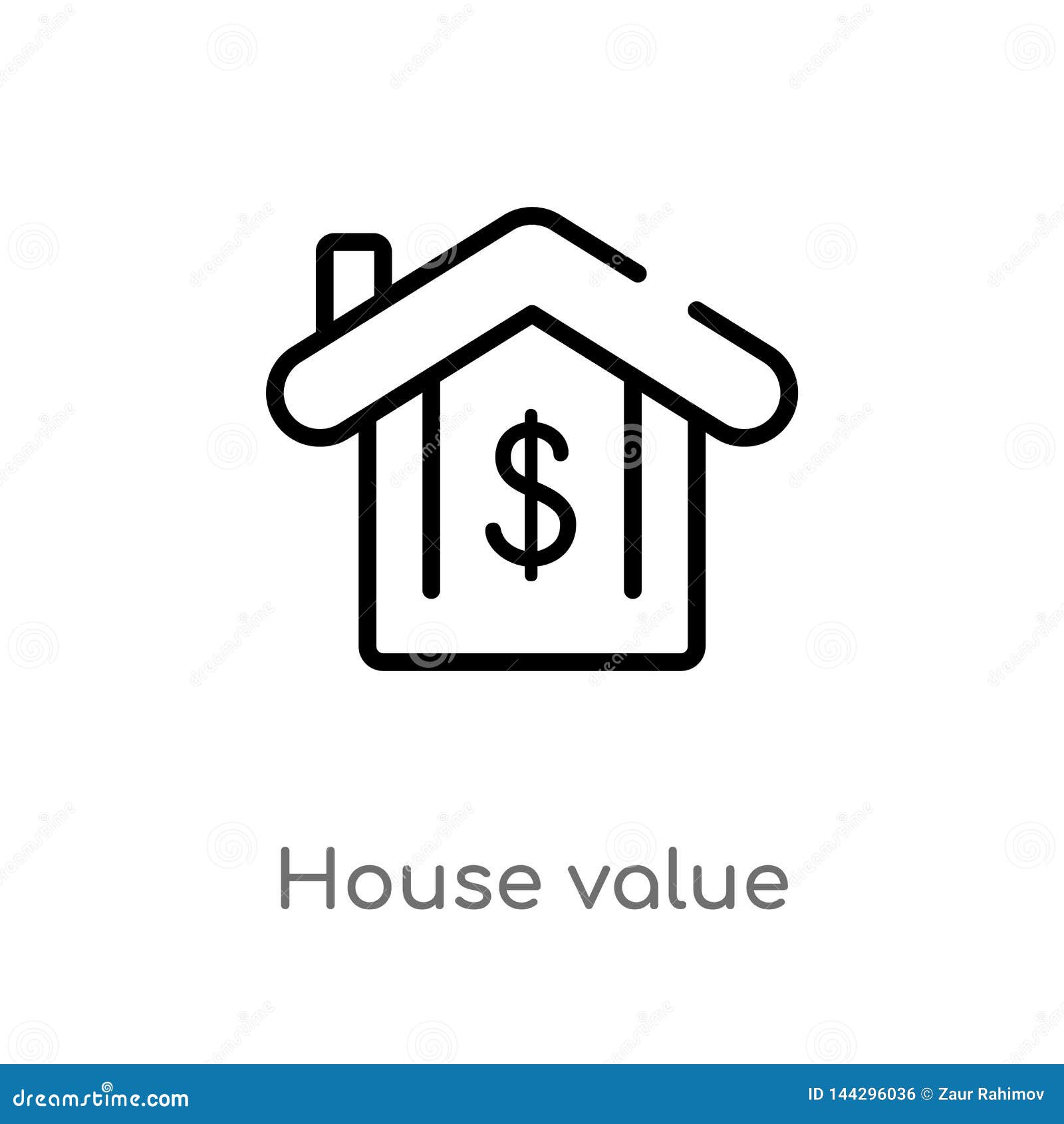 Outline House Value Vector Icon. Isolated Black Simple Line Element ...