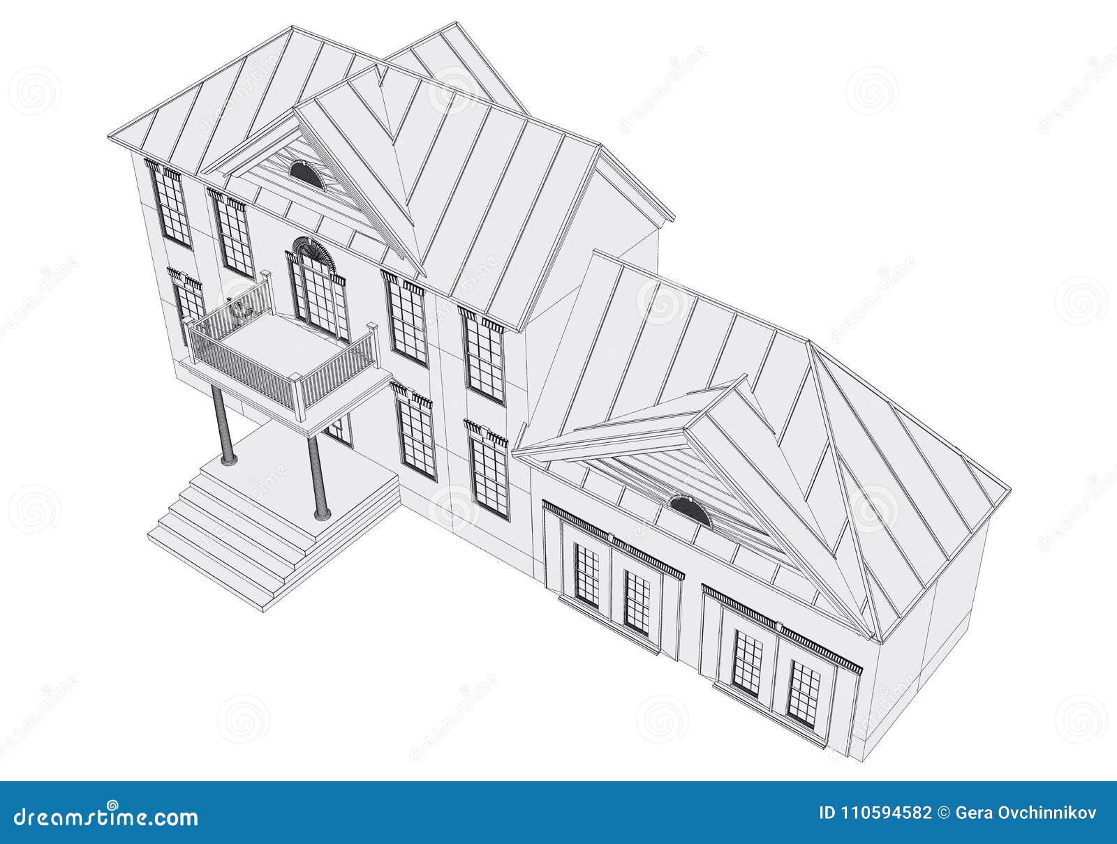 Outline of the house stock vector. Illustration of exterior - 110594582